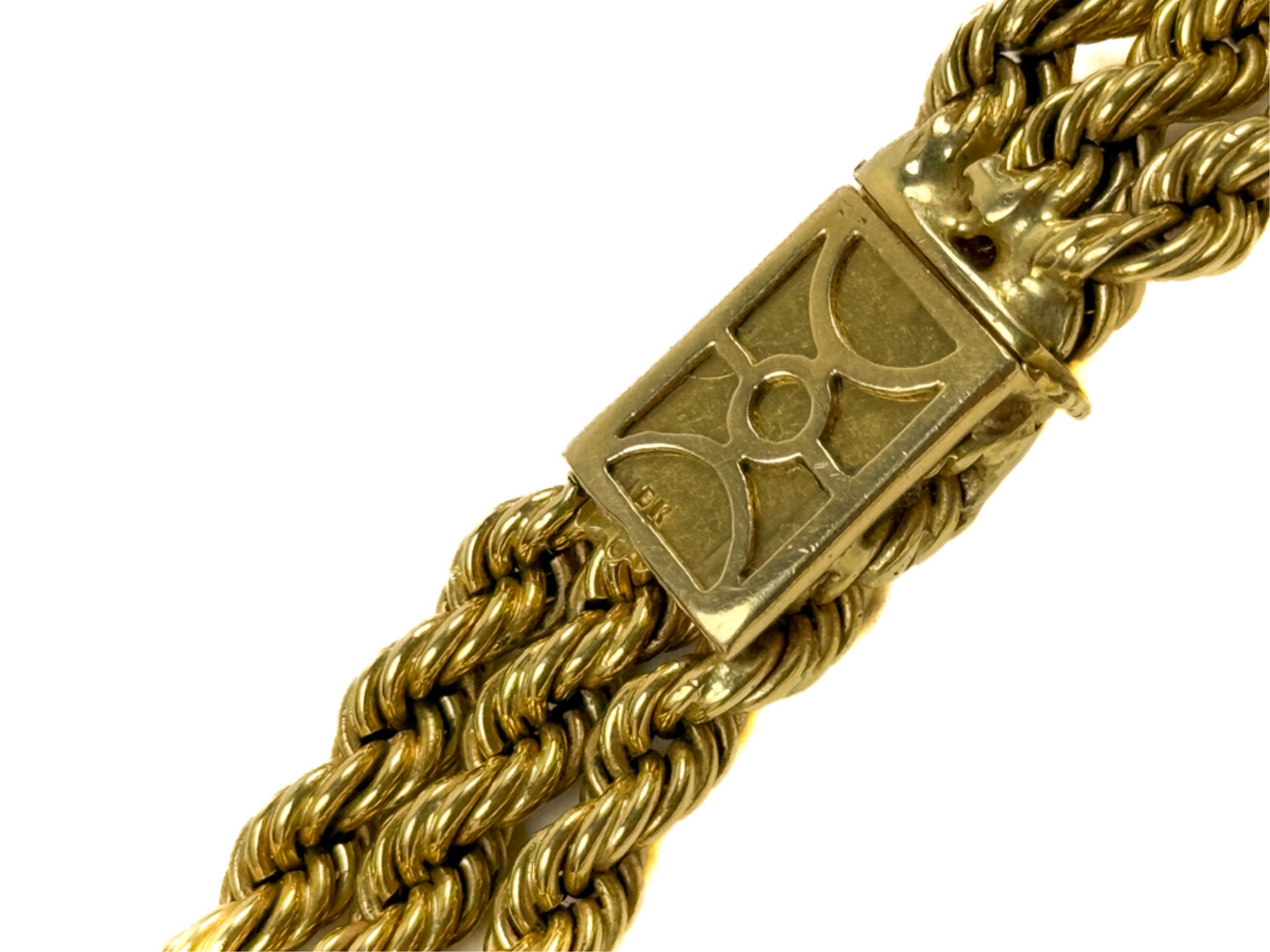 18K GOLD TRIPLE ROPE CHAIN NECKLACE #56219 | Auctionninja.com