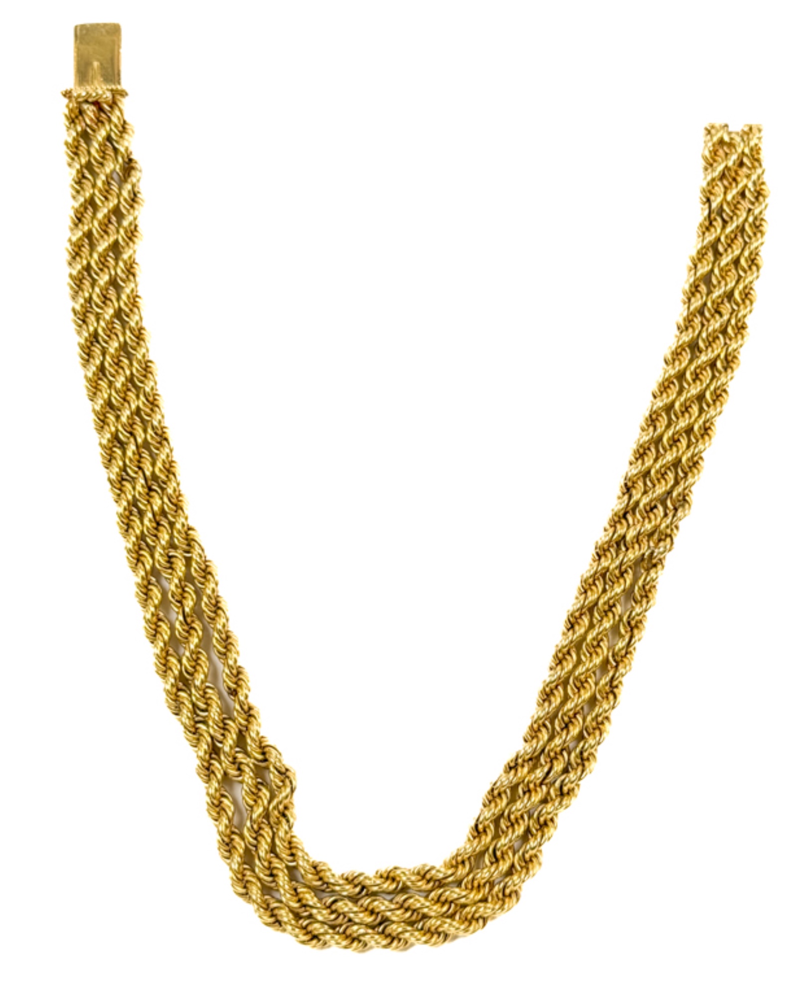 18K GOLD TRIPLE ROPE CHAIN NECKLACE #56219 | Auctionninja.com