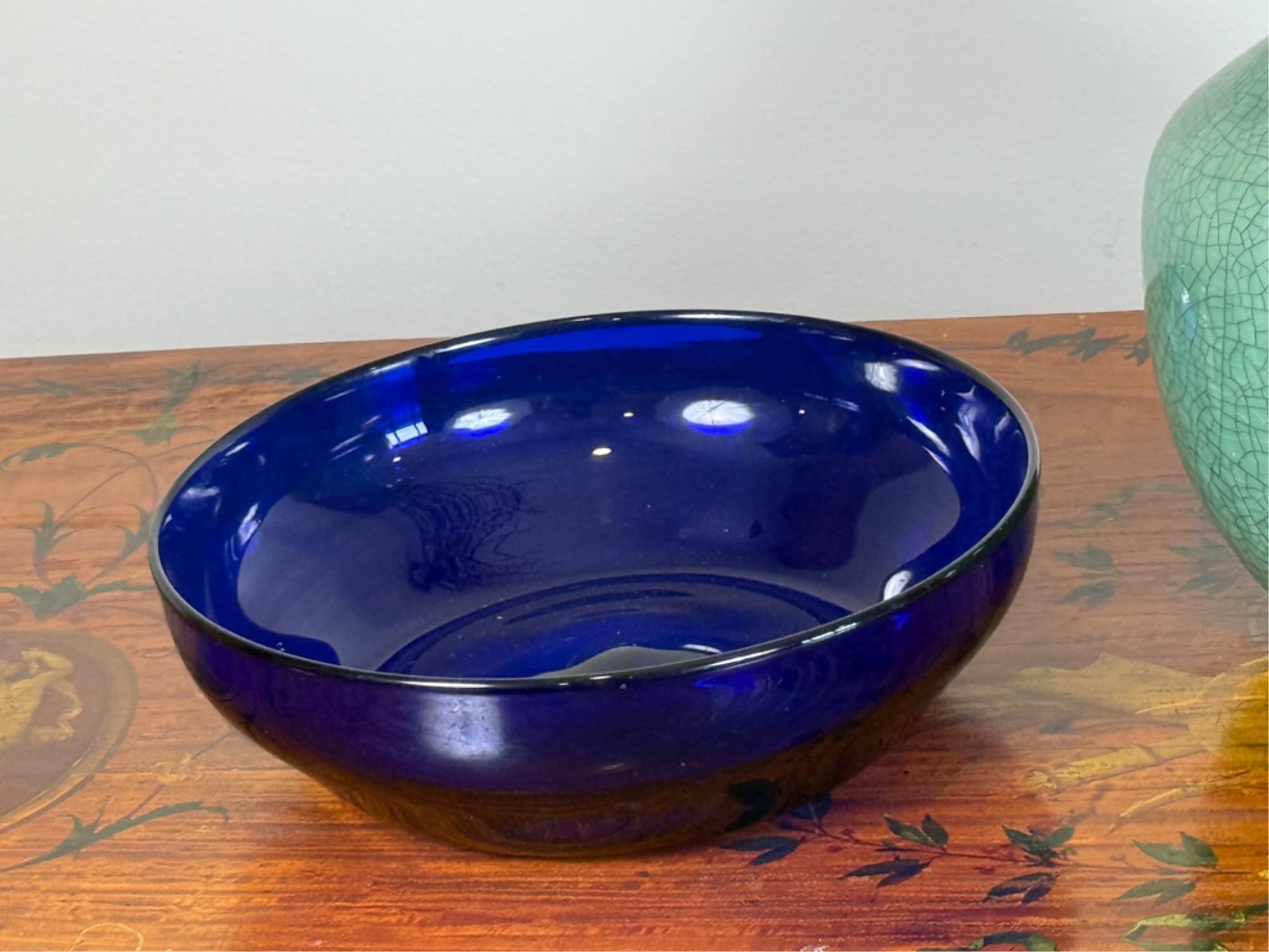 COBALT GLASS BOWL, CERAMIC VASE, MARBLE LAZY SUSAN #56249 ...