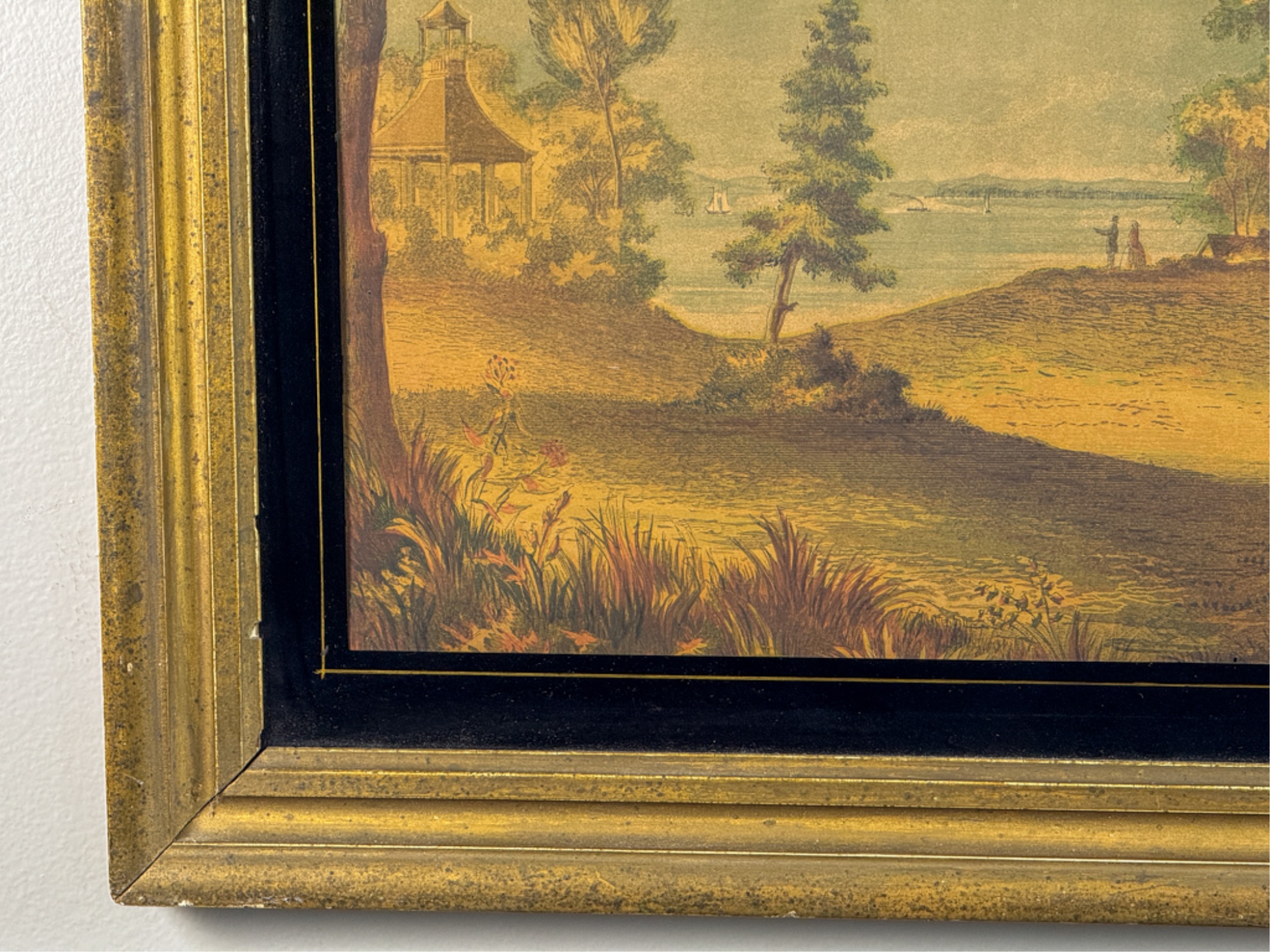 MT VERNON COLORED LITHO IN REVERSE GLASS PAINTED FRAME #56141 ...