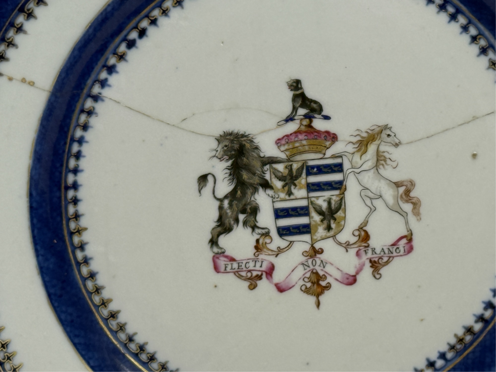 (19th c) ARMORIAL CHINESE EXPORT BOWL & (2) PLATES #56167 ...