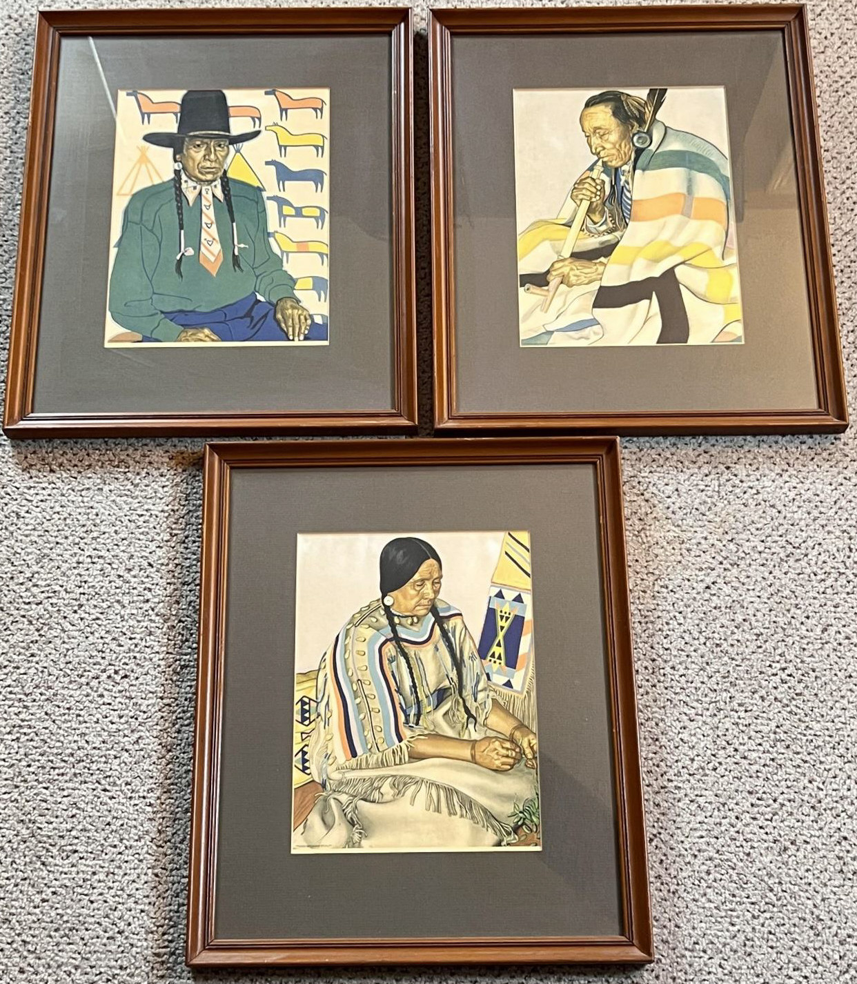 (3) DECORATIVE NATIVE AMERICAN PORTRAIT PRINTS #56521 | Auctionninja.com