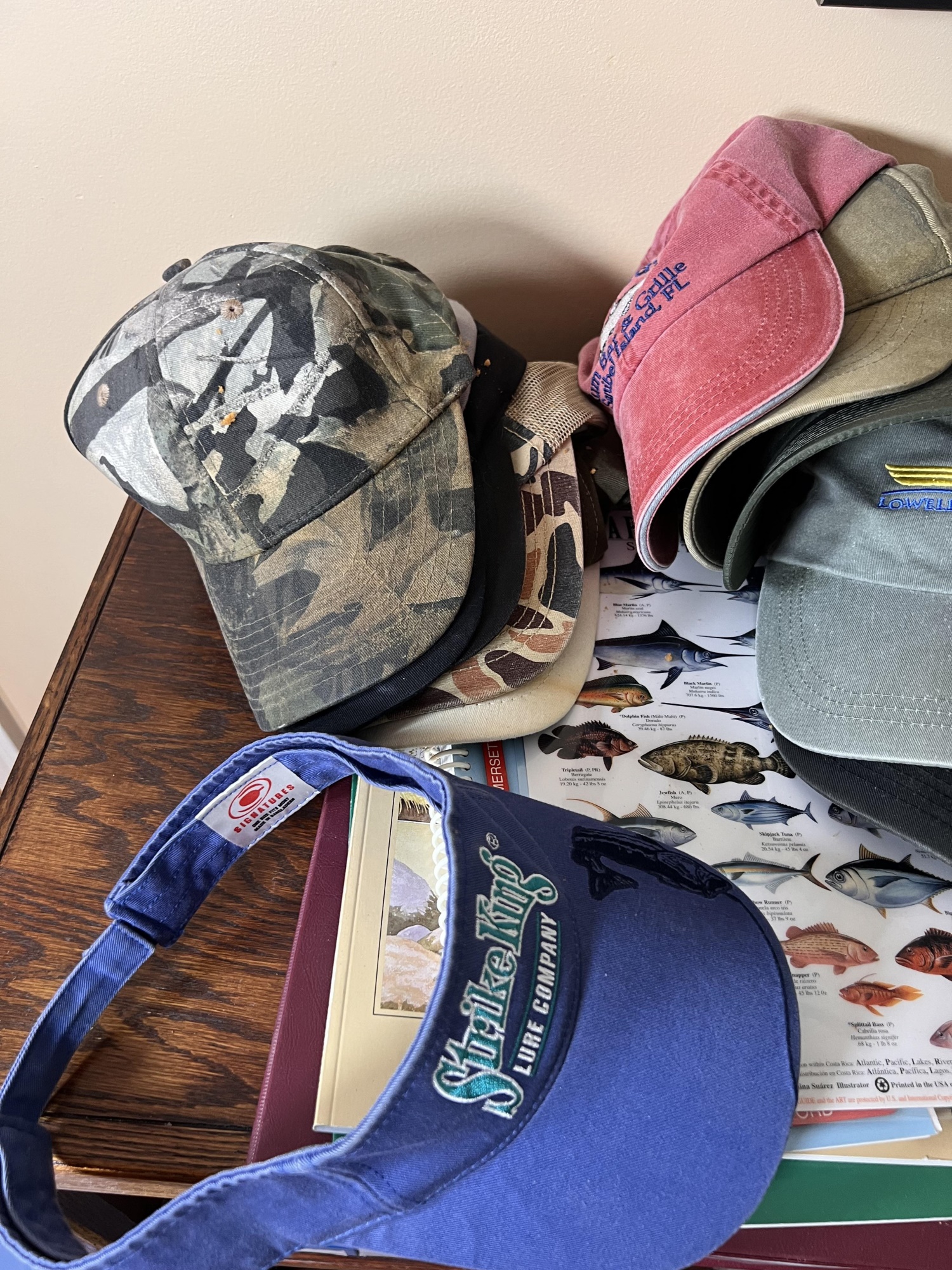 COLLECTION OF FISHING RELATED CAPS AND EPHEMERA #56651 | Auctionninja.com