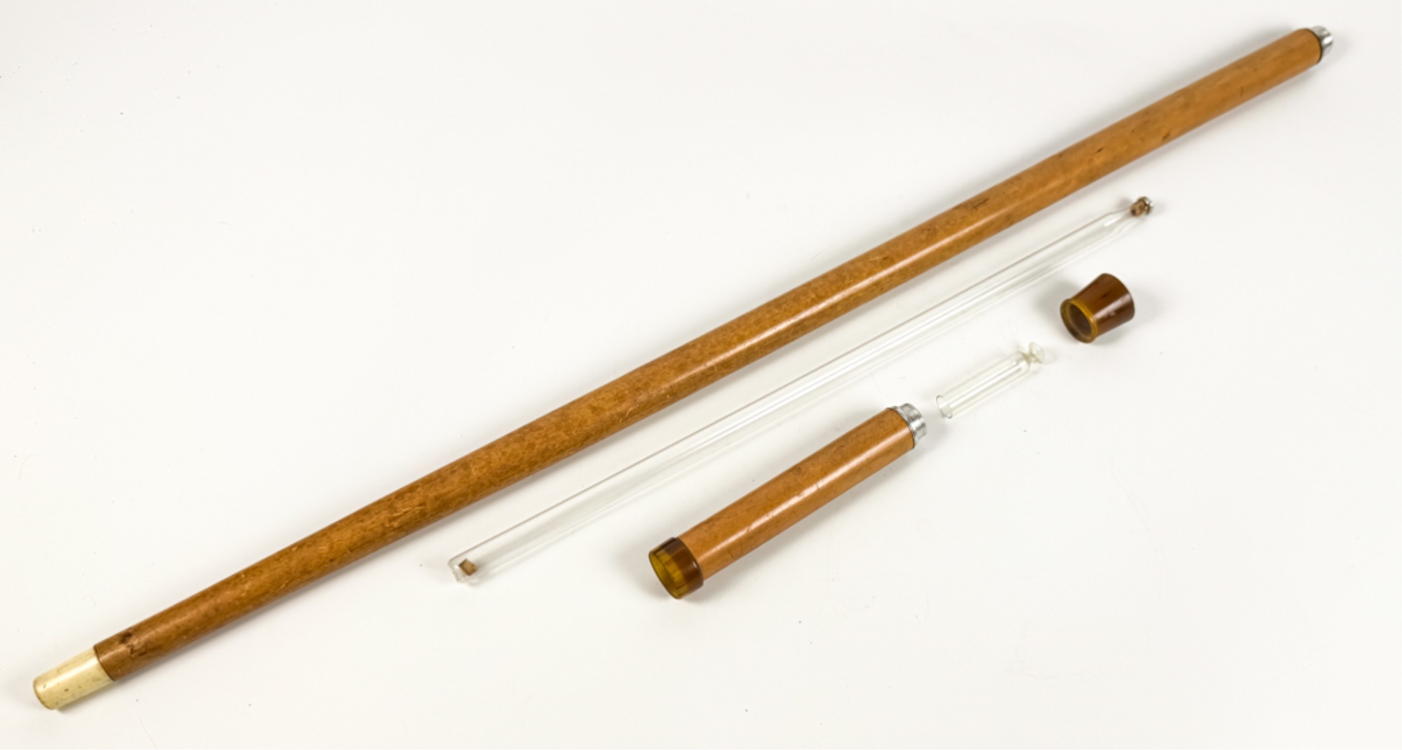 (2) CHAMBERED WALKING STICK w LIQUOR BOTTLES #57077 | Auctionninja.com