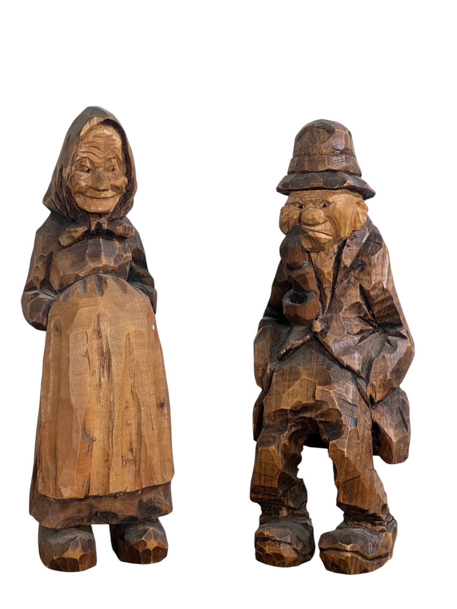 LARGE WOODEN CARVING of a EUROPEAN COUPLE #57446 | Auctionninja.com