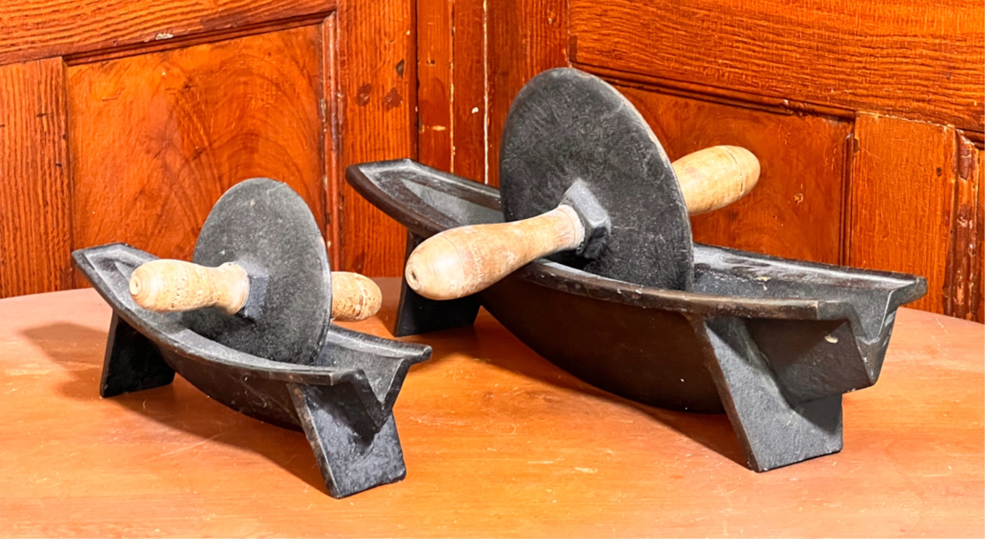 (2) ANTIQUE CAST IRON HERB GRINDERS #59197 | Auctionninja.com
