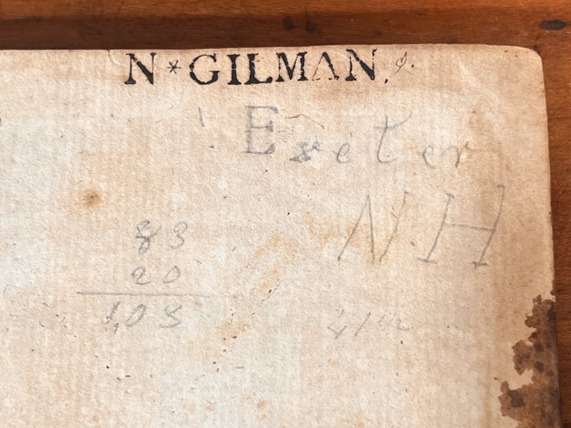 GILMAN FAMILY (EXETER) BOOKS & SIGNED DEED #58804 | Auctionninja.com