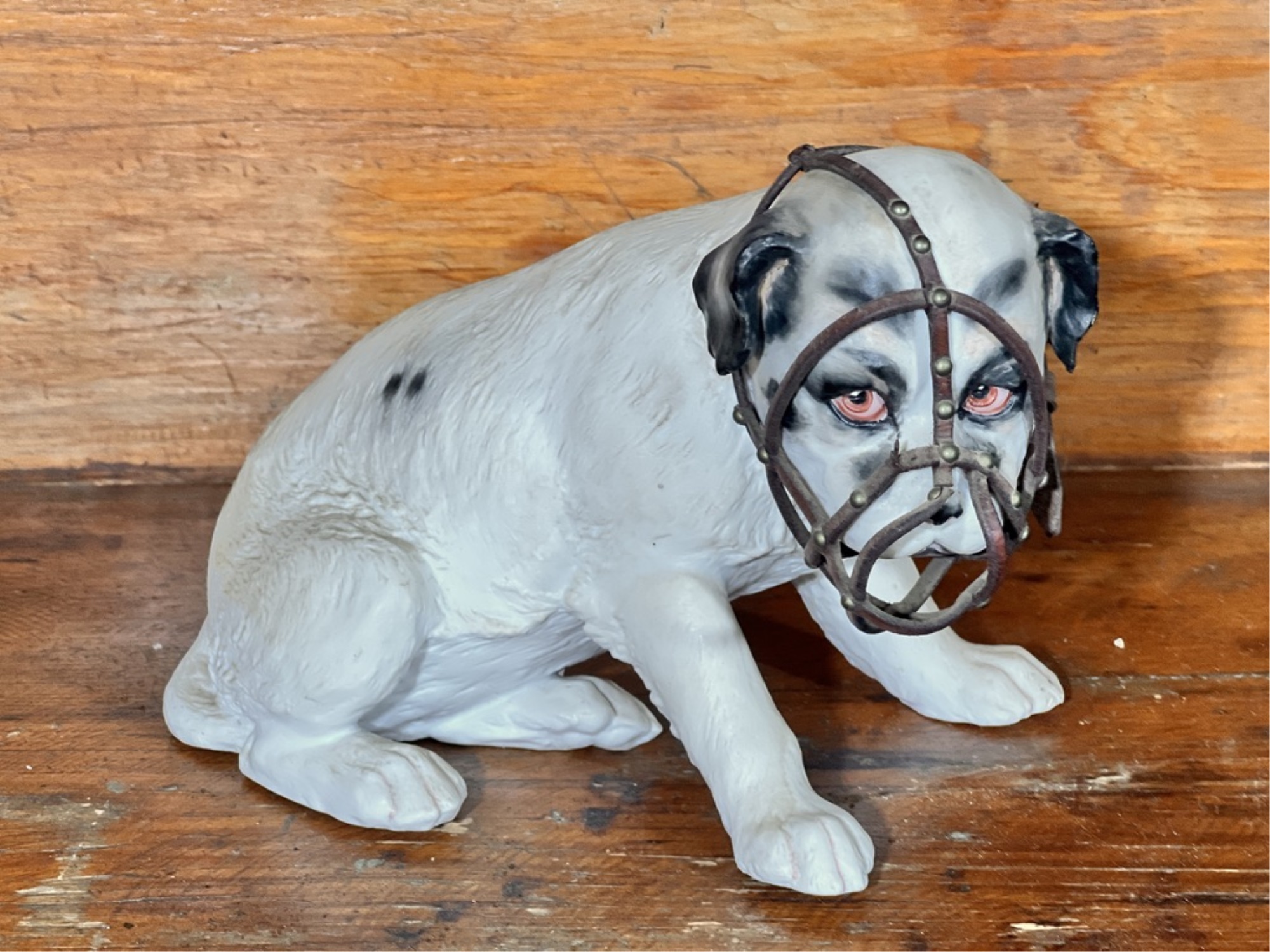 GERMAN BISQUE MUZZLED PUP FIGURE #59683 | Auctionninja.com