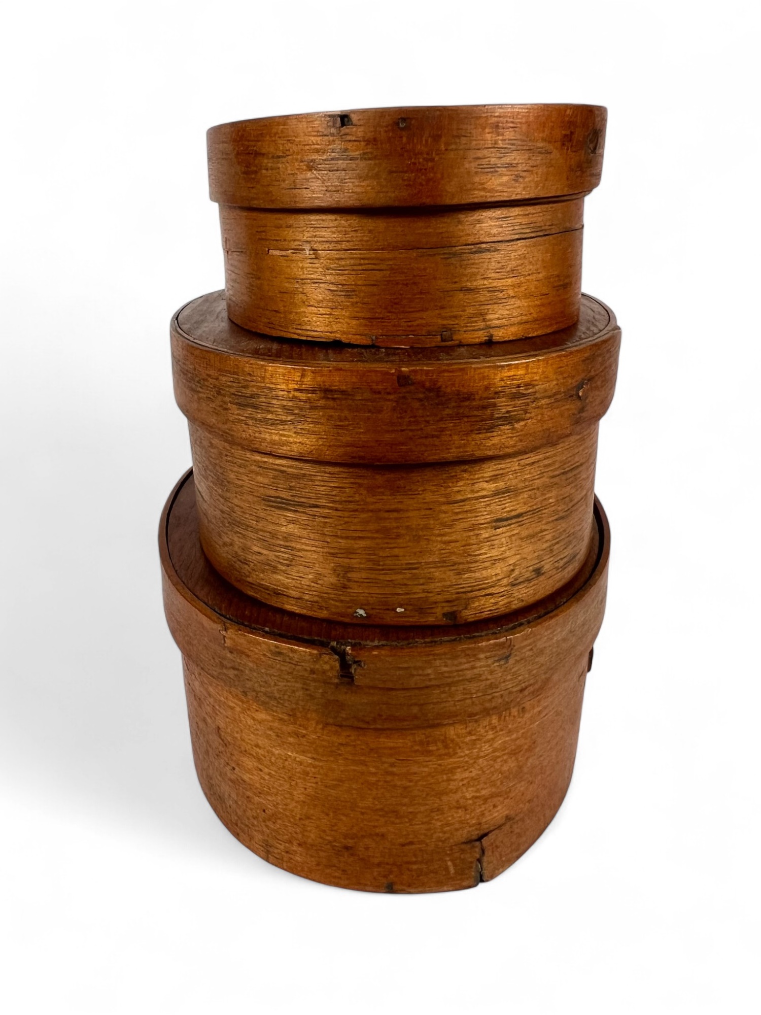 (3) ANTIQUE NESTING OVAL PANTRY BOXES #61635 | Auctionninja.com