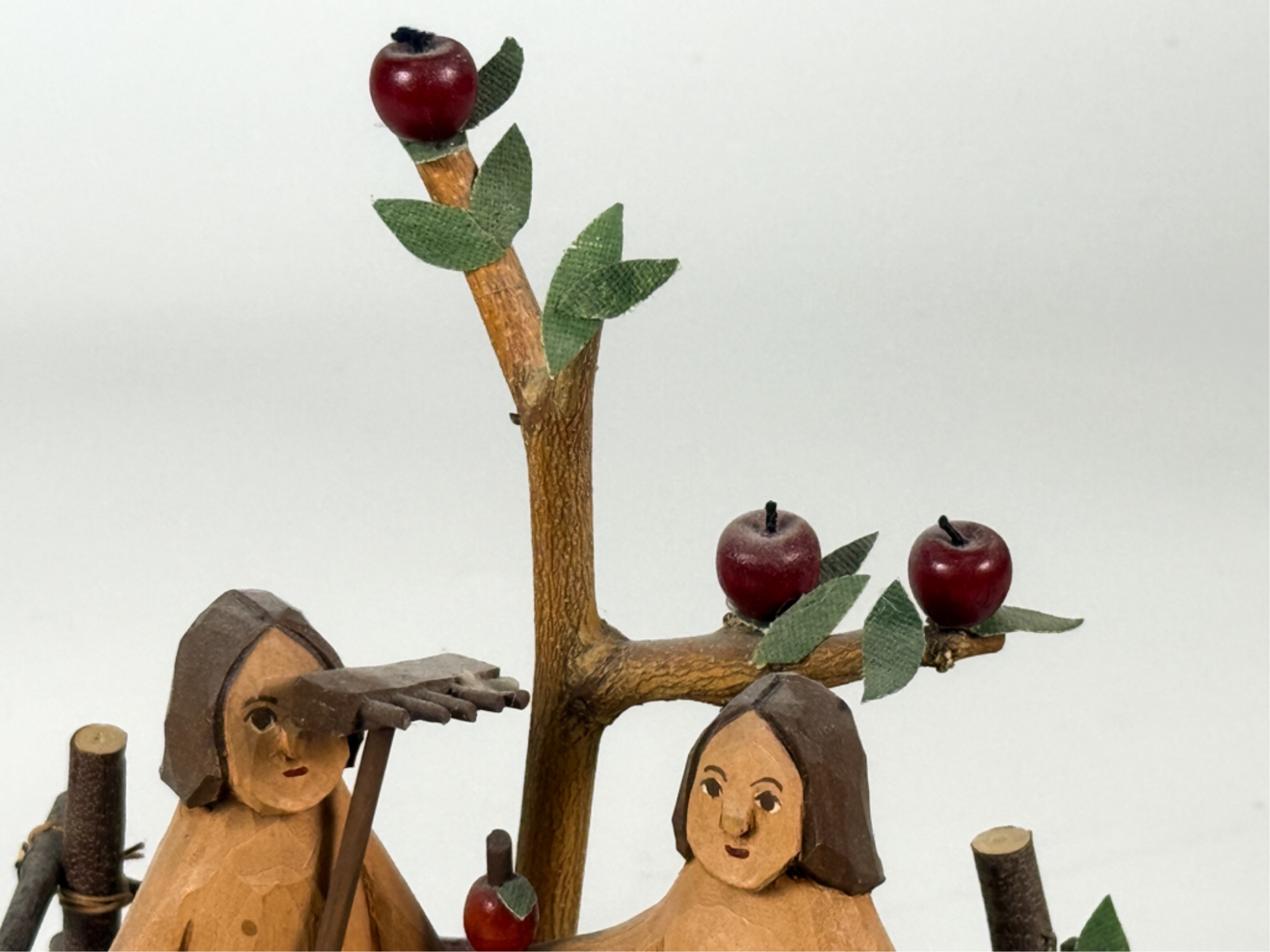 JULIET SQUIRE CARVED & PAINTED FOLK ART ADAM & EVE #62380 ...