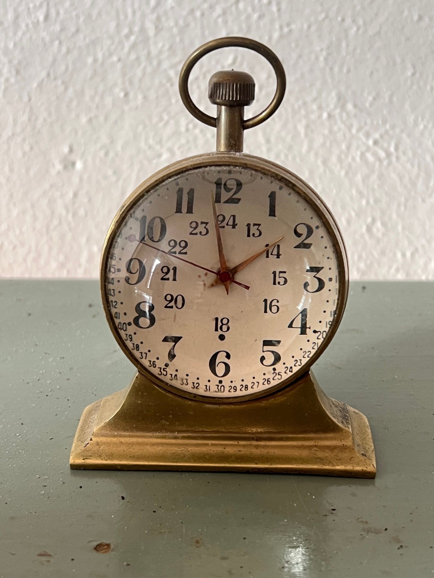ELGIN BRASS DESK CLOCK In ORIGINAL CASE #49685 | Auctionninja.com