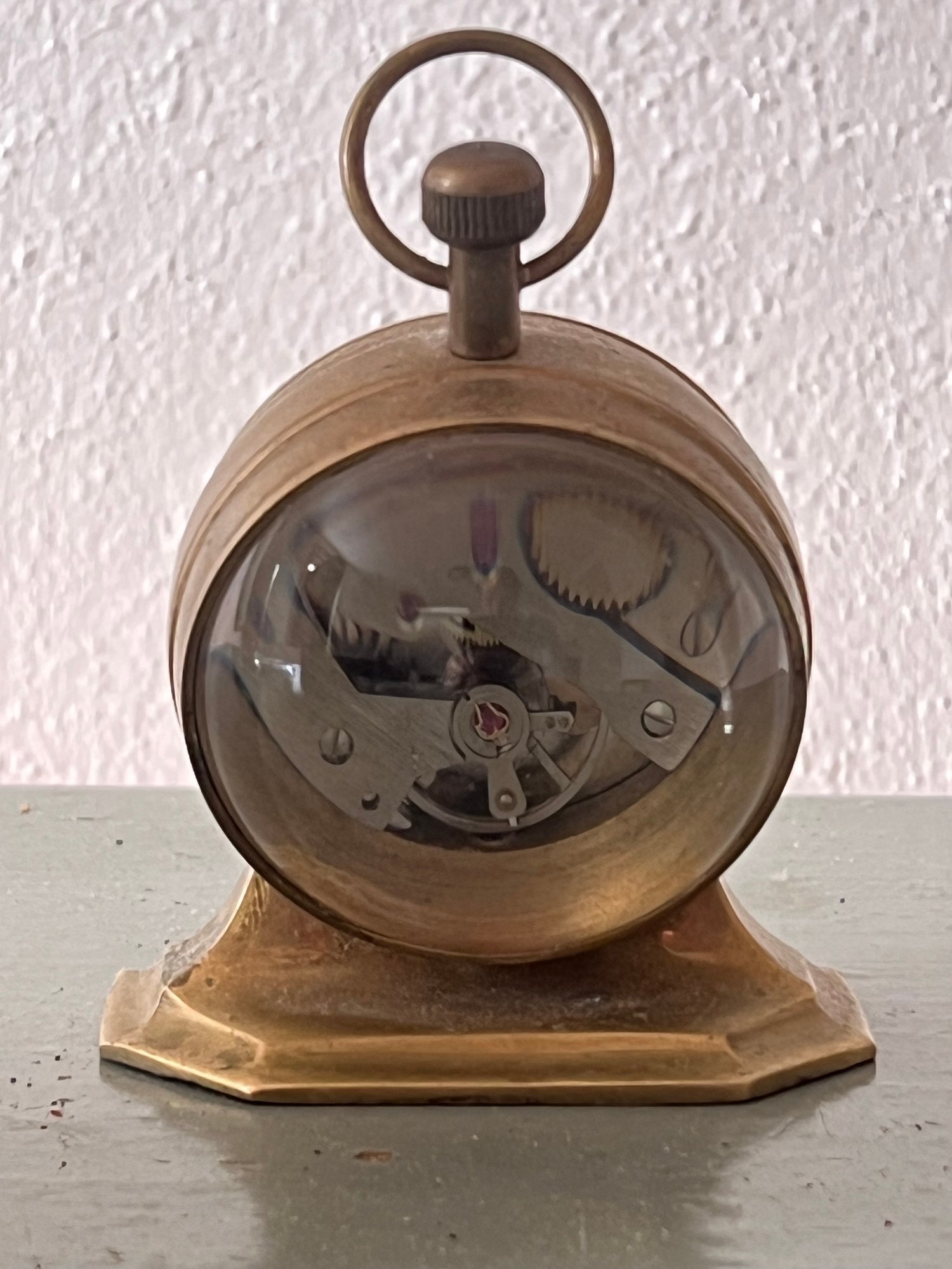 ELGIN BRASS DESK CLOCK In ORIGINAL CASE #49685 | Auctionninja.com