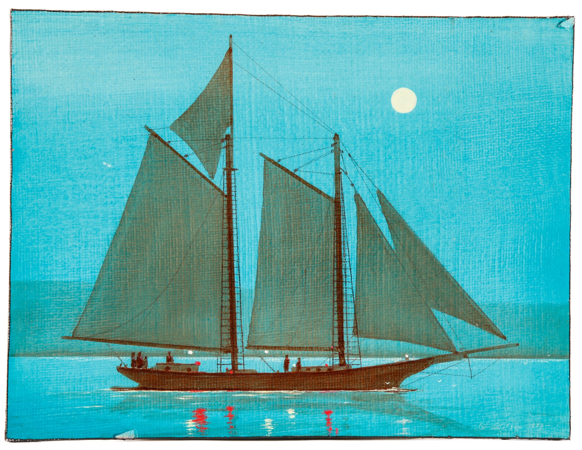 WILLIAM (BILL) STILSON (1934-2012) MOONLIT SHIP #39894 | Auctionninja.com