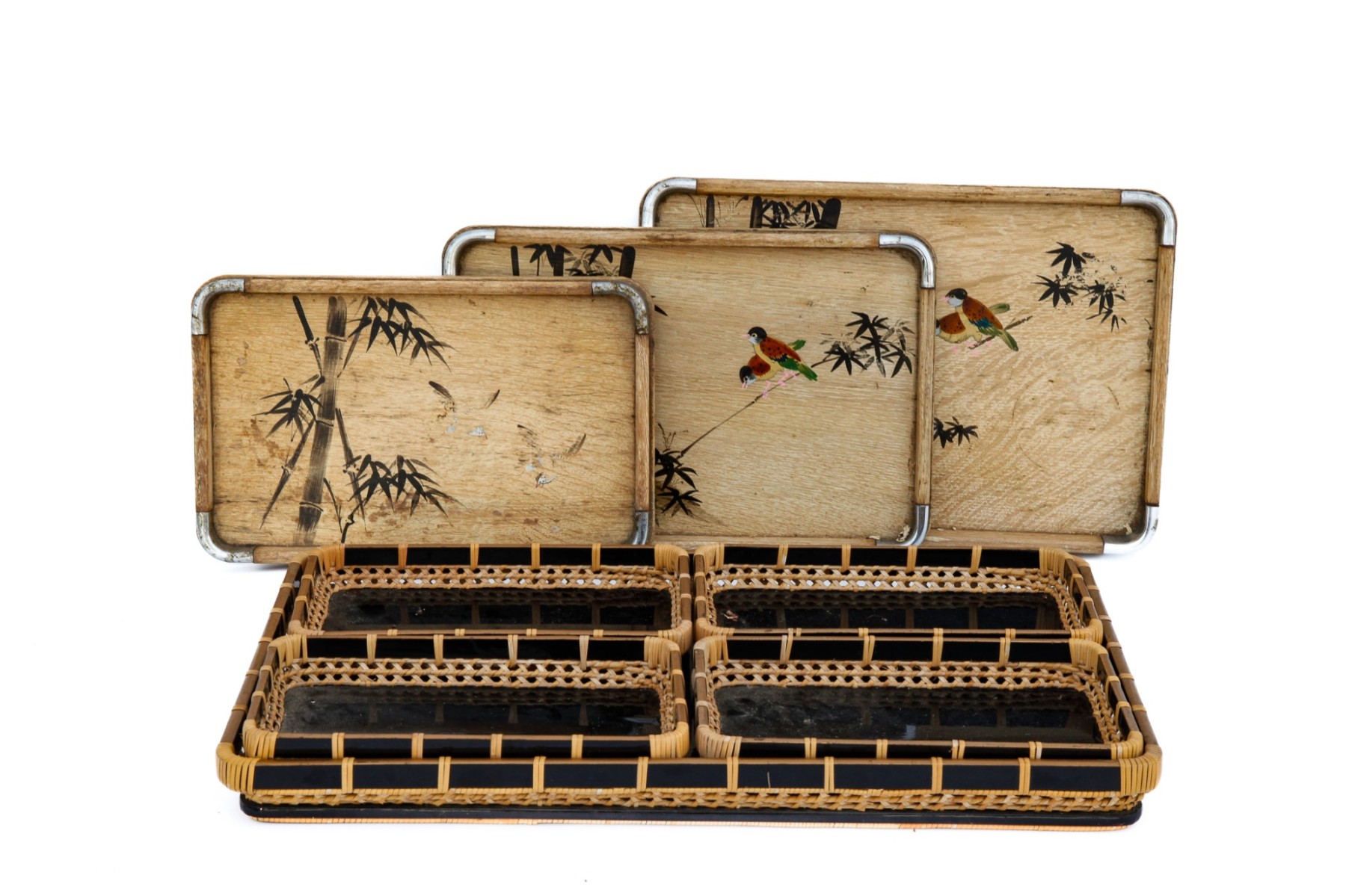 (2) VINTAGE SETS Of JAPANESE TRAYS #42049 | Auctionninja.com