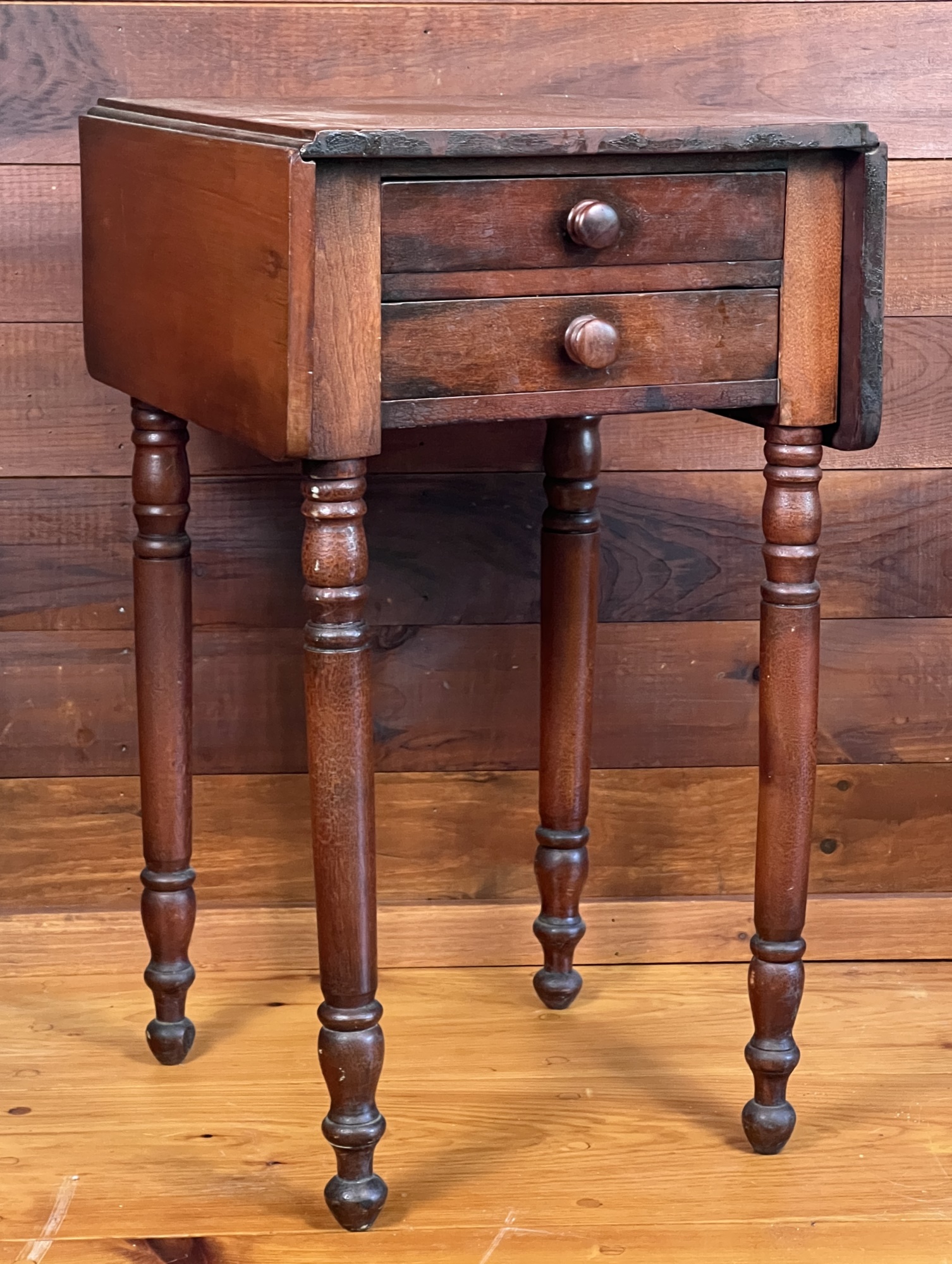 SHERATON MAHOGANY (2) DRAWER DROP LEAF TABLE #45494 | Auctionninja.com