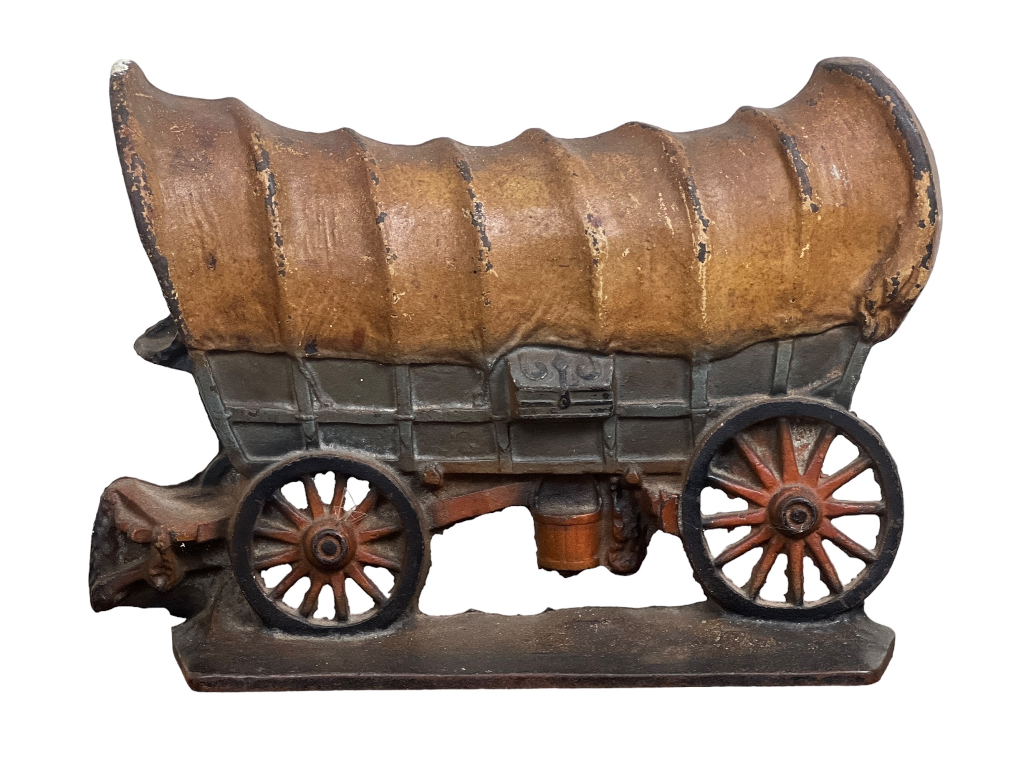 ANTIQUE CAST IRON CONESTOGA WAGON DOORSTOP #45395 | Auctionninja.com
