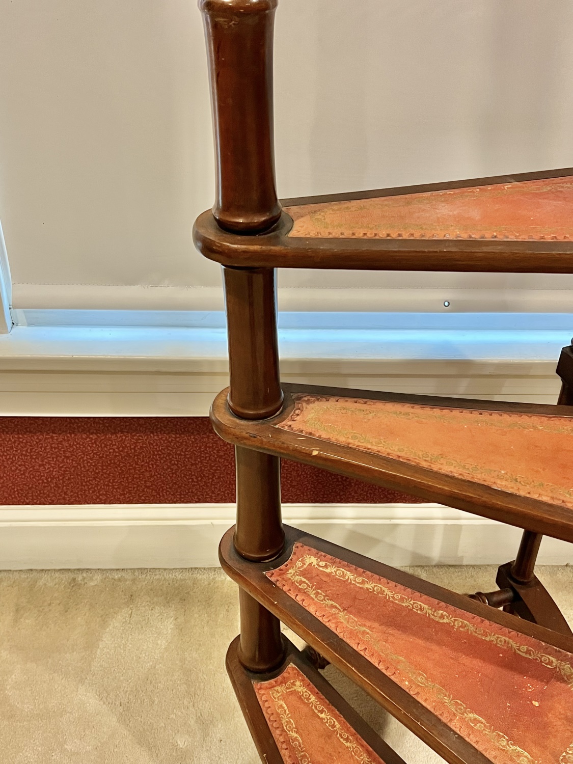 SPIRAL LIBRARY STAIRS with LEATHER STEPS #46327 | Auctionninja.com