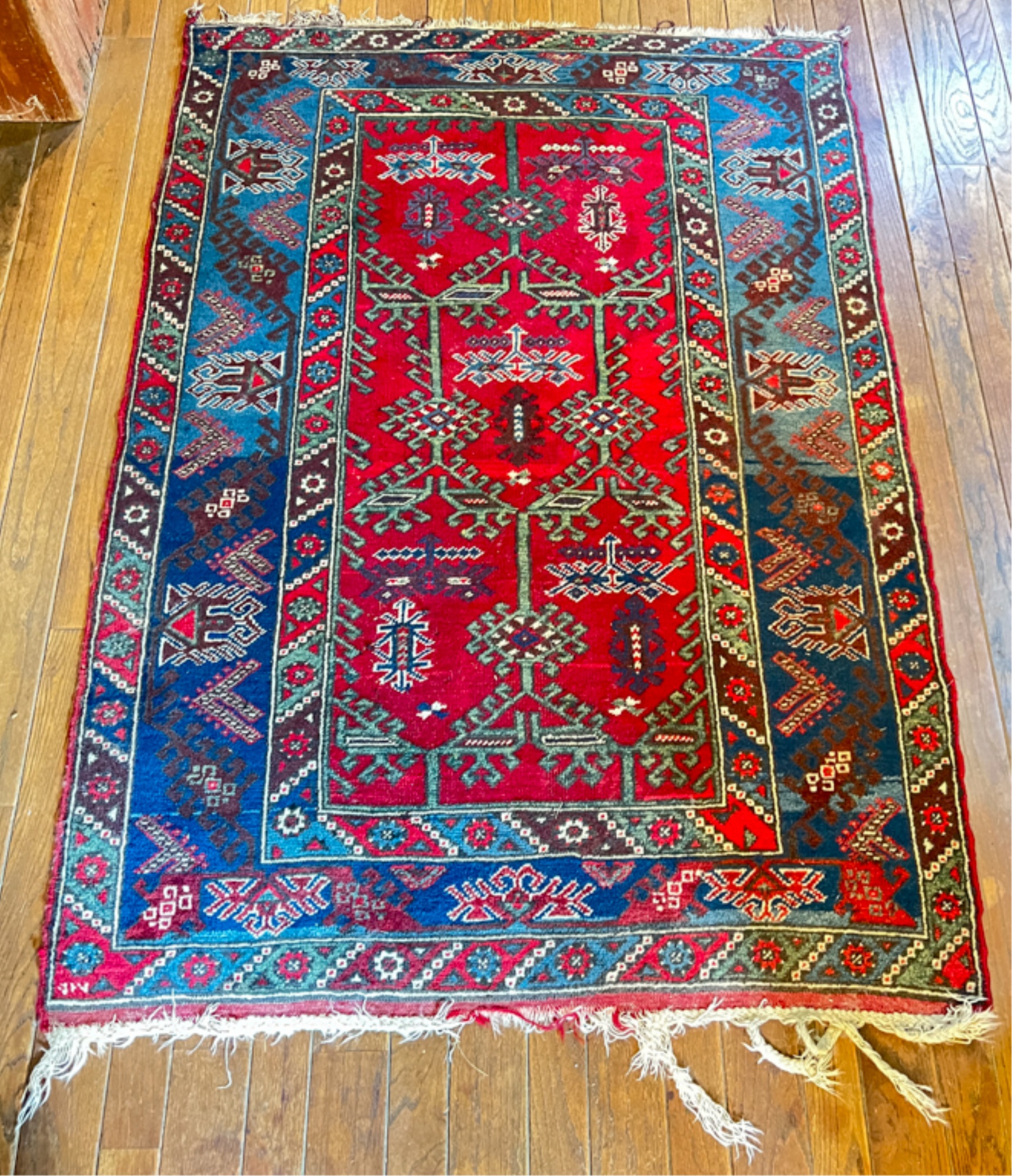 HAND KNOTTED TURKISH KAZAK ORIENTAL AREA RUG #46727 | Auctionninja.com