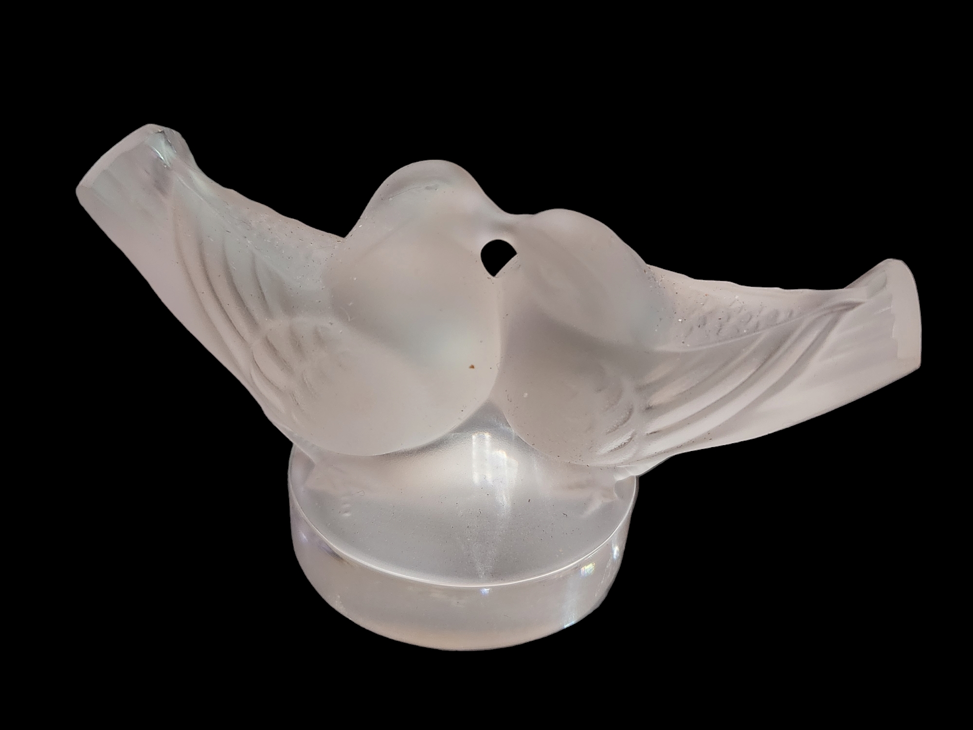 Vintage Signed Lalique Double Bird Small Statue As Is #6471 #2269 ...
