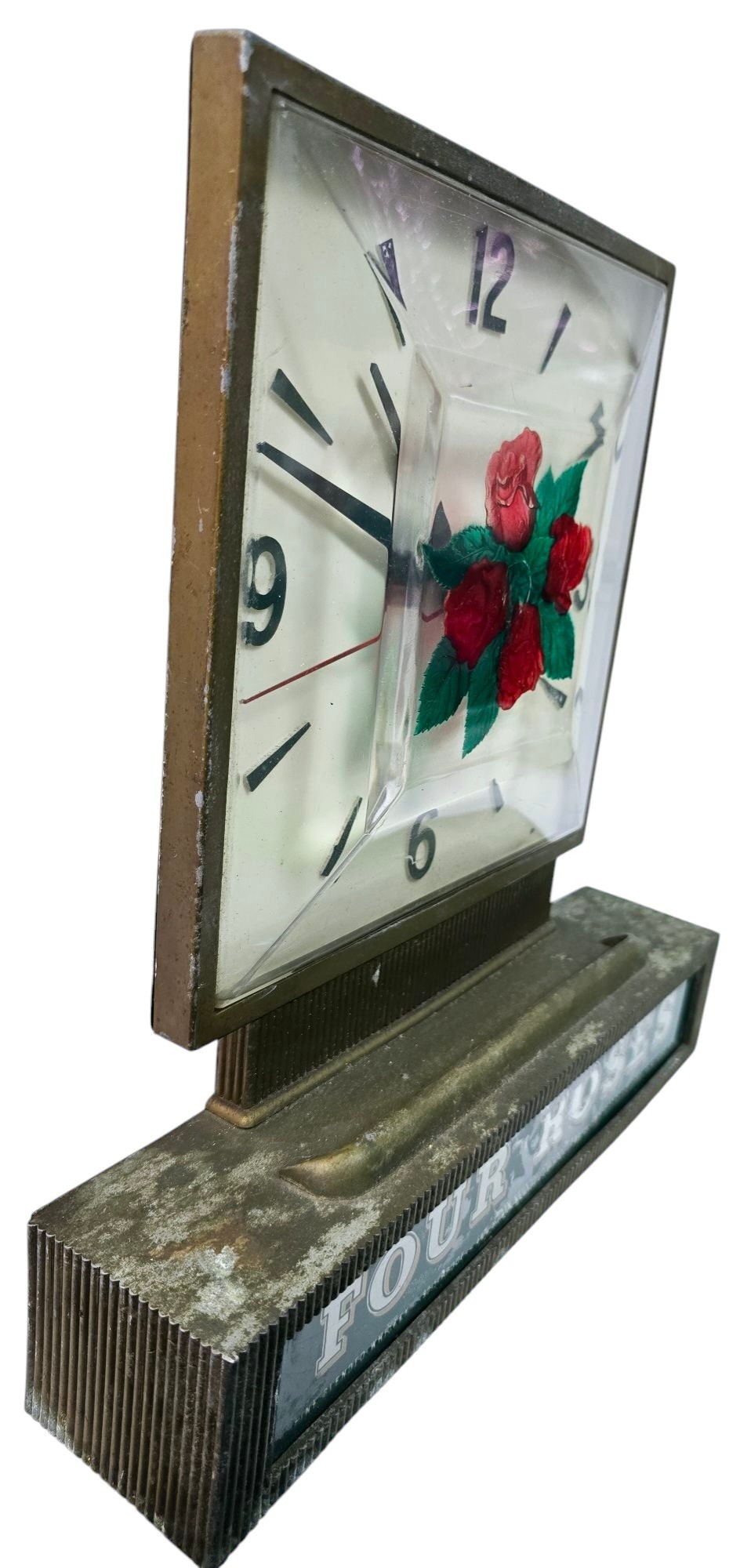 VINTAGE FOUR ROSES WHISKEY ADVERTISING CLOCK 24 #3525 | Auctionninja.com
