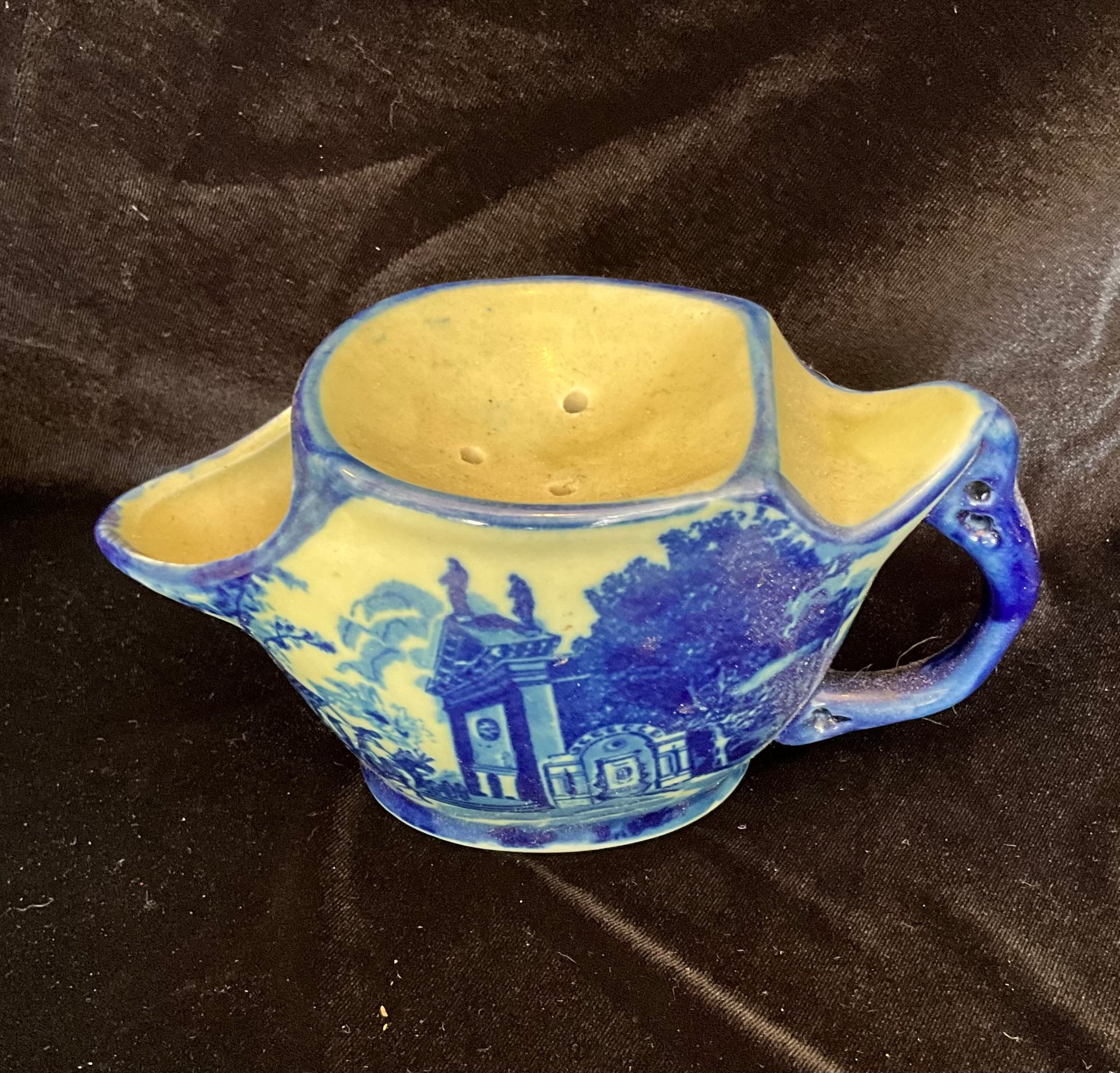 Antique Ironstone Flow Blue Shaving Mug #1148 | Auctionninja.com