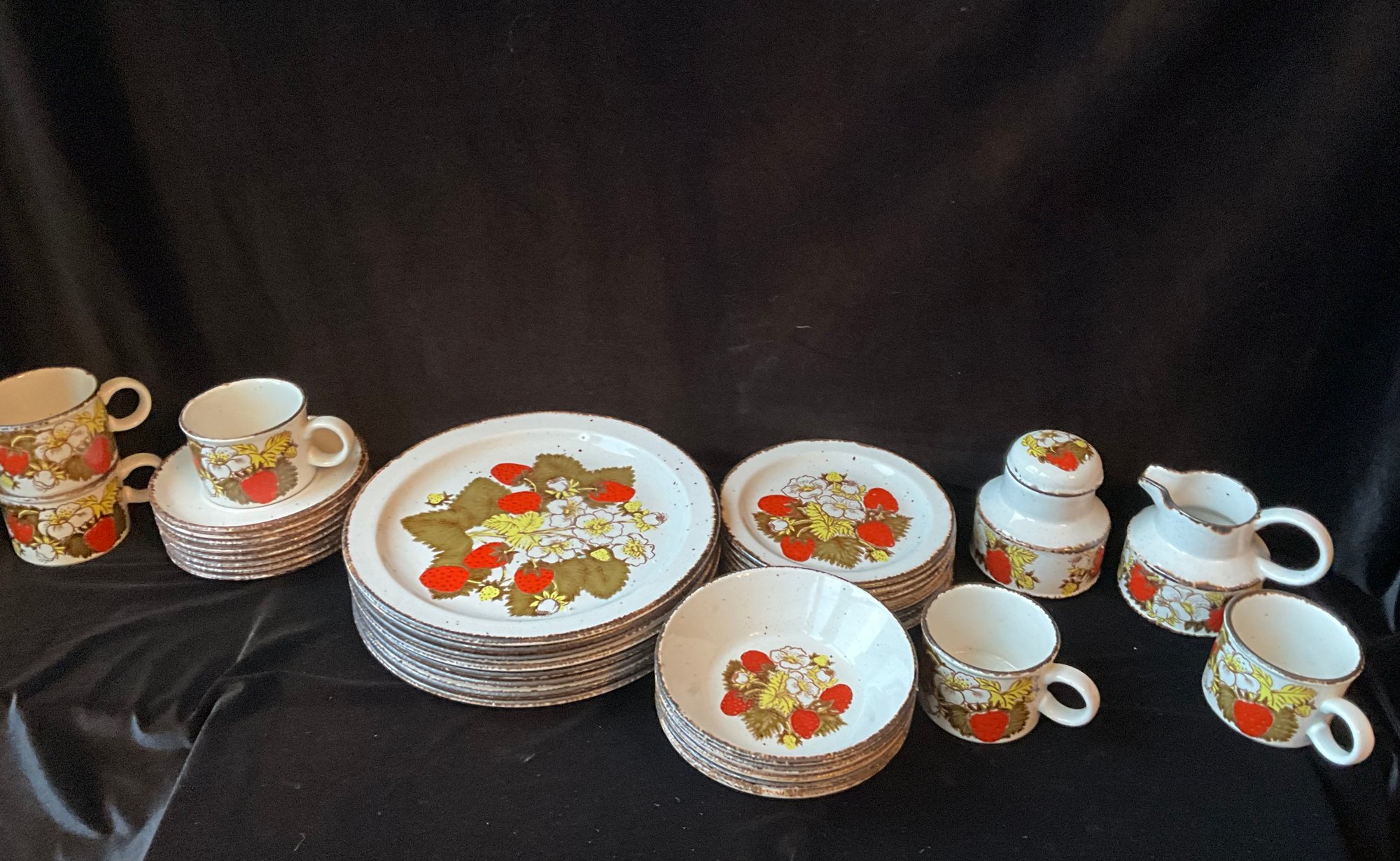Vintage Strawberry Stonehenge Midwinter Dishes Made In England 28 Pc ...