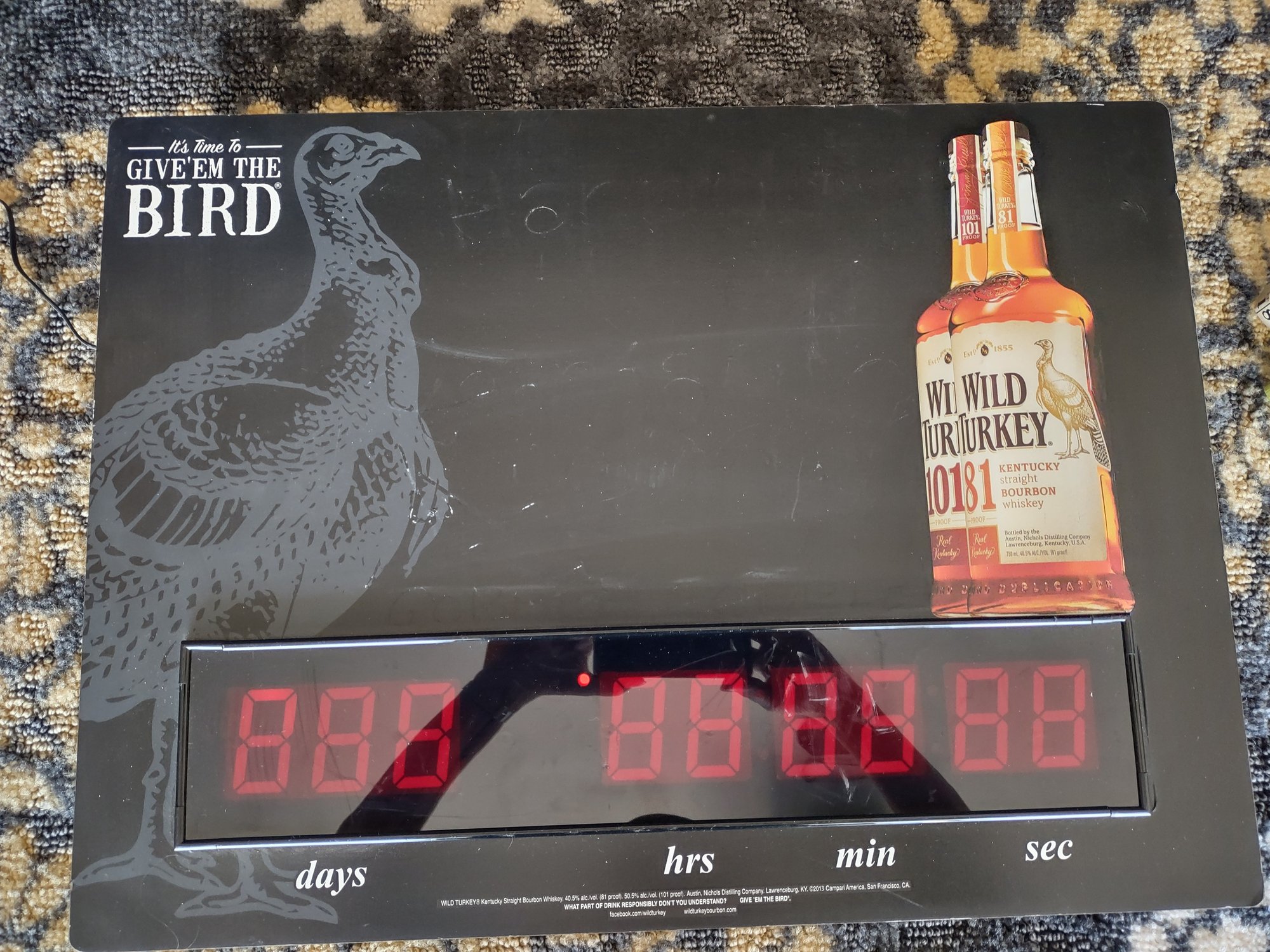 Wild Turkey Countdown Lighted Bar Sign #1023 | Auctionninja.com