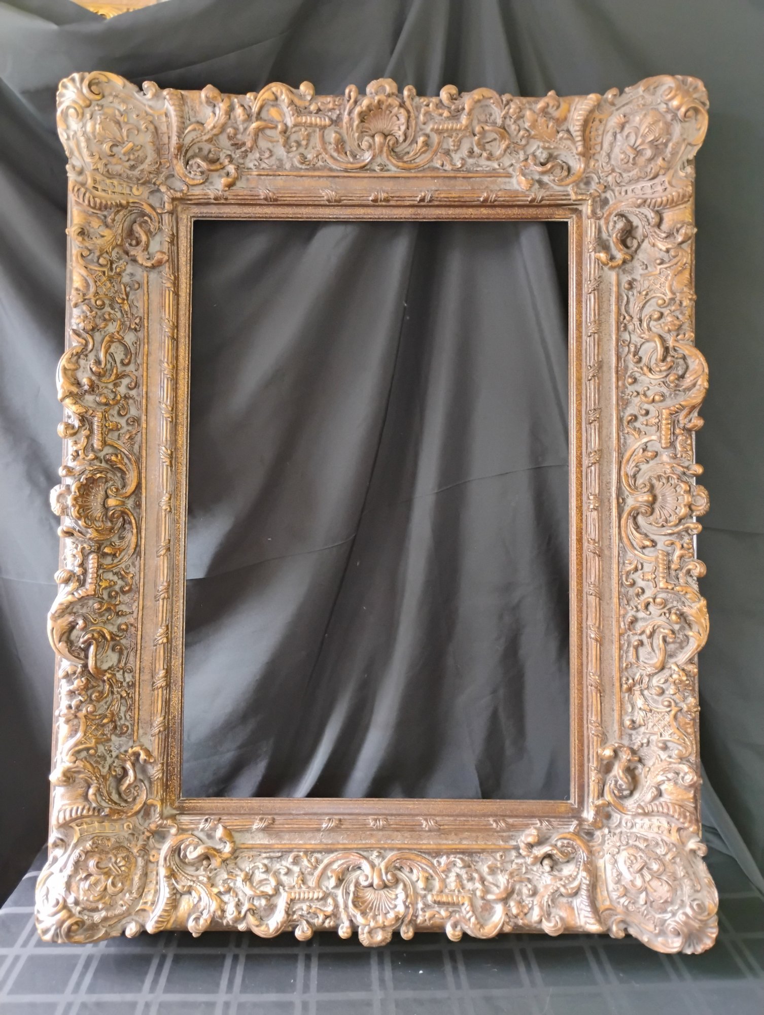Jumbo 4 Foot By 3 Foot Ornate Gold Wood Frame #5132 | Auctionninja.com