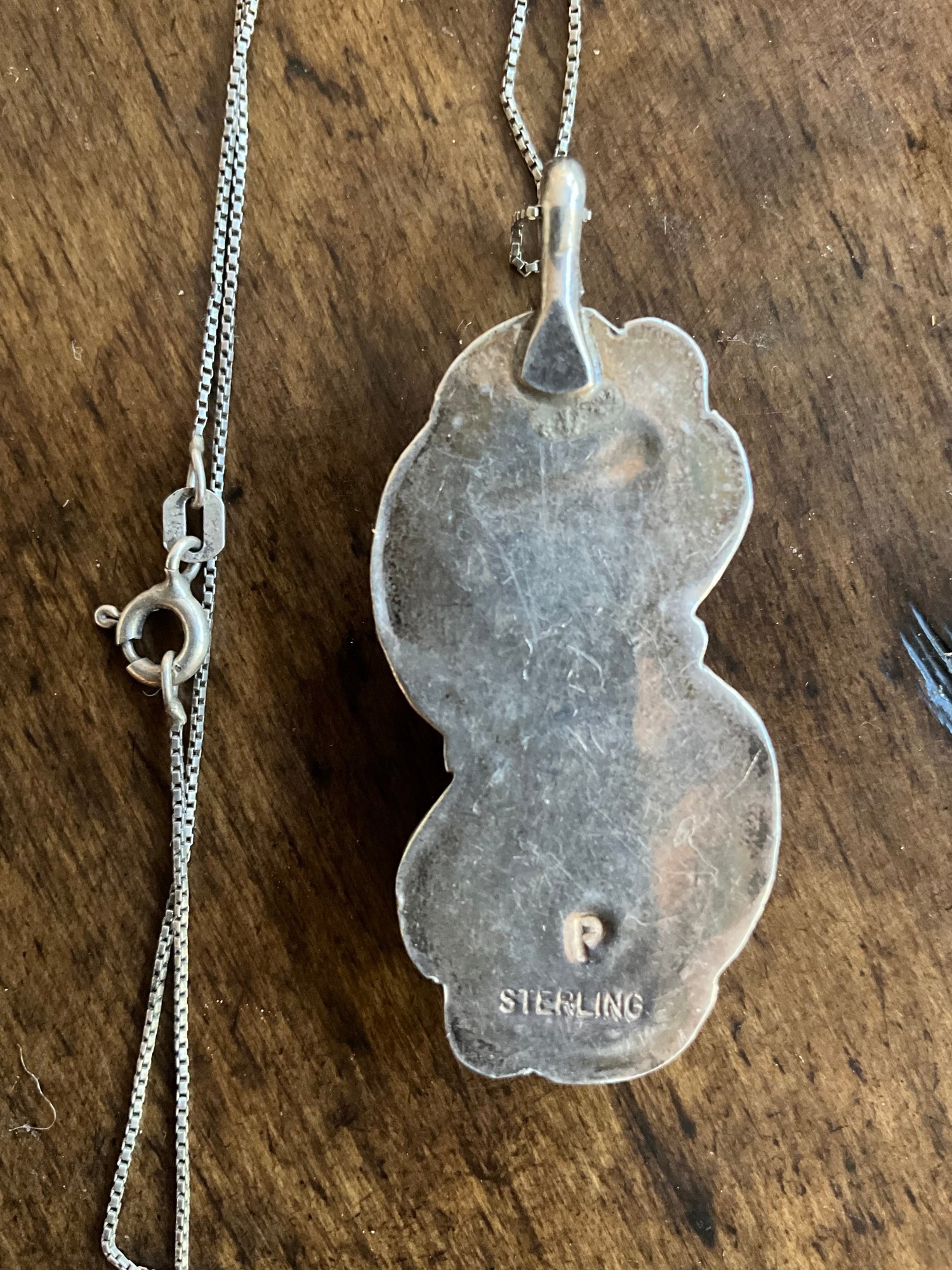 Sterling And Malachite Native American Pendant On Sterling Chain #7409 ...