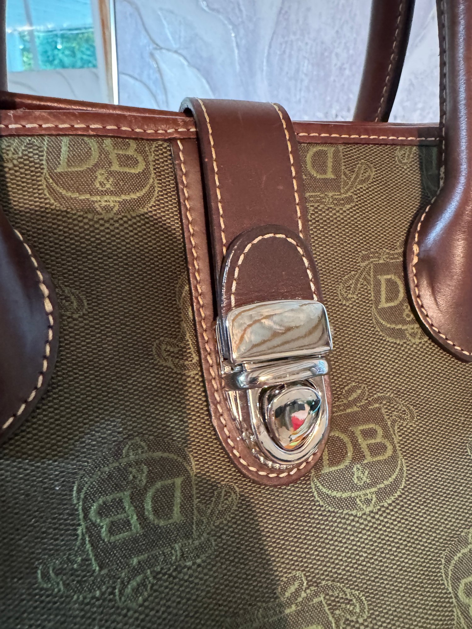 Dooney And Bourke Monogrammed Double Handled Tote With Accessory Pouch ...