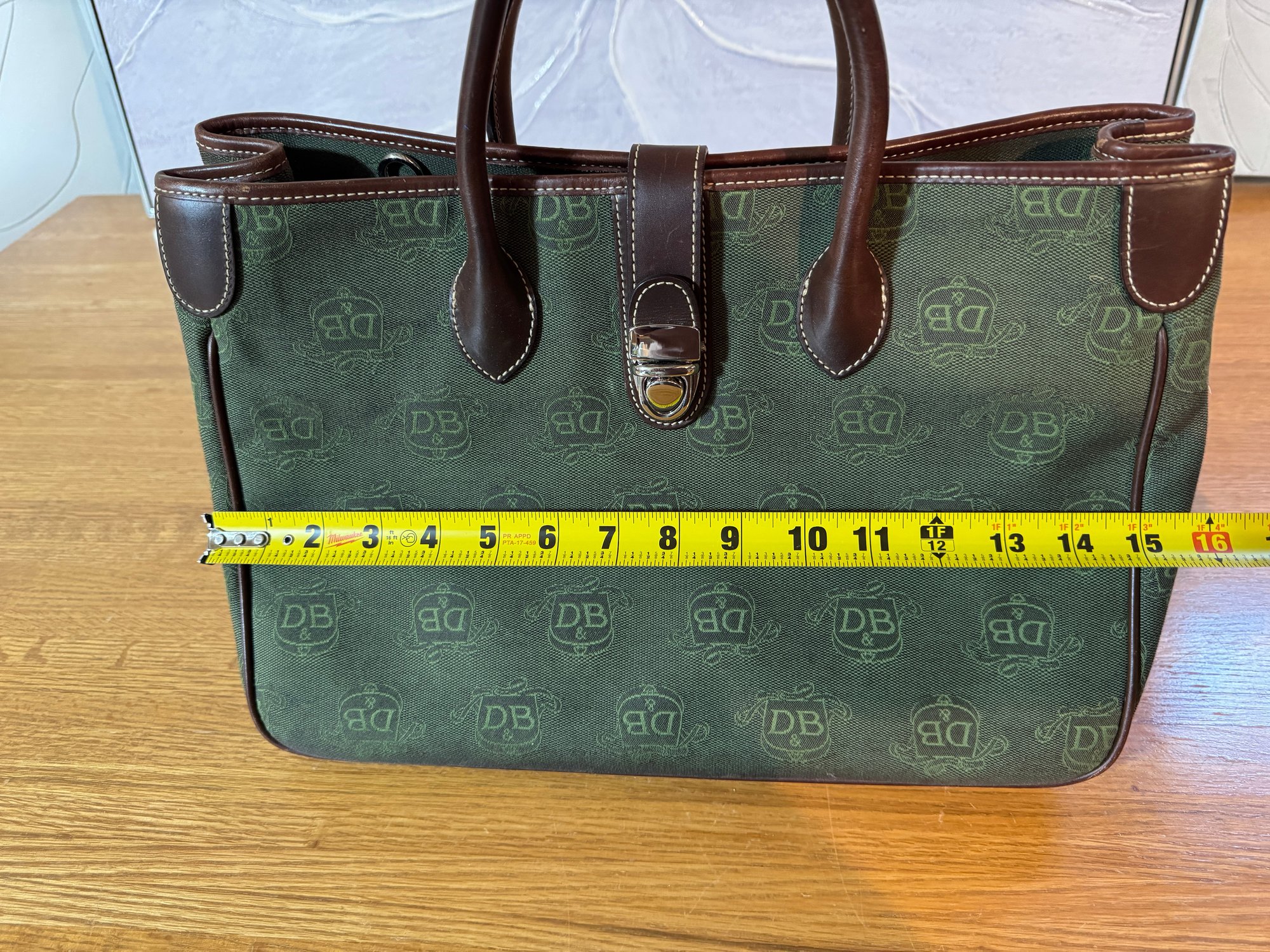 Dooney And Bourke Monogrammed Double Handled Tote With Accessory Pouch ...