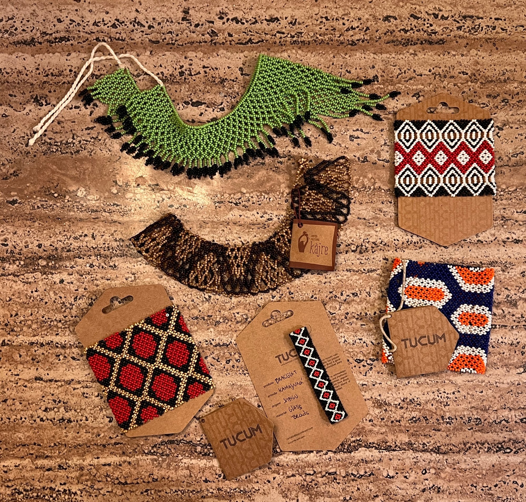 Collection Of Amazonian Rainforest Tribal Handmade Glass Beaded Jewelry ...