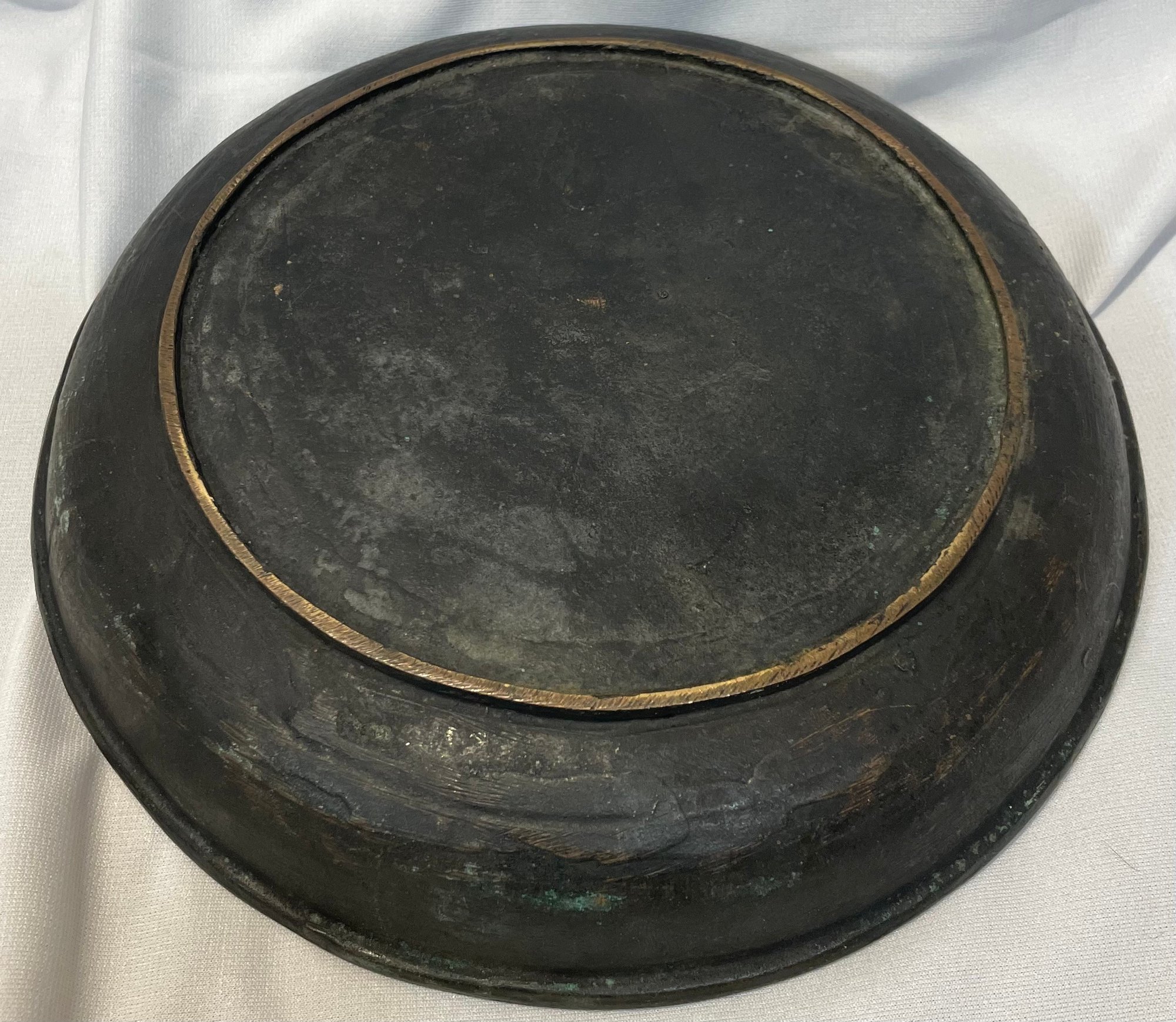 Antique 10 Inch Brass Chinese Dragon Charger #1143 | Auctionninja.com