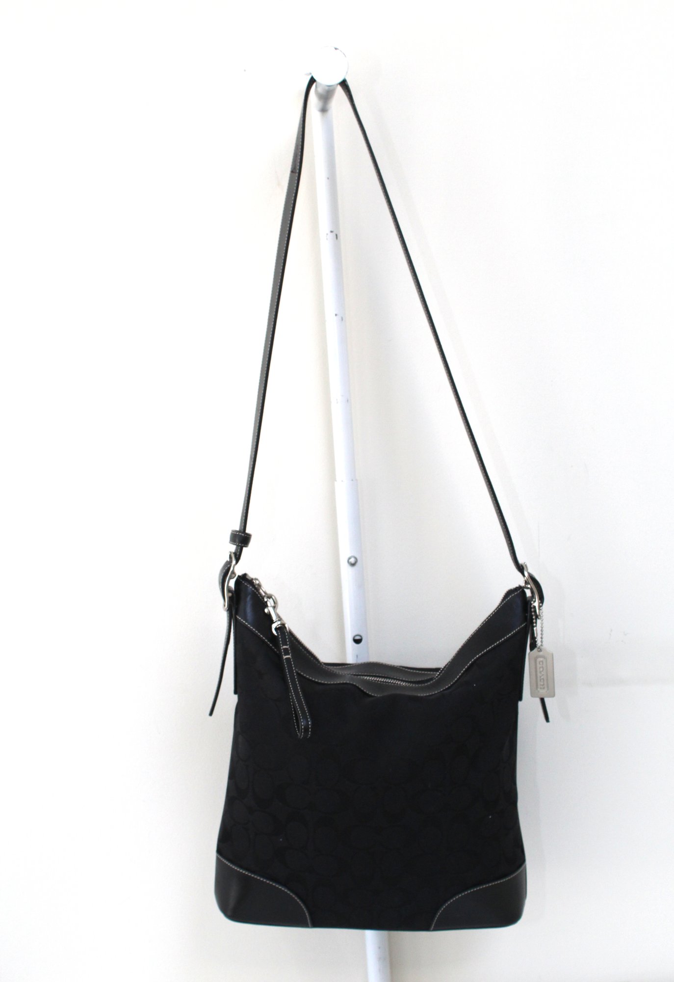 Black Coach Signature Canvas And Leather Purse Handbag #39106 ...