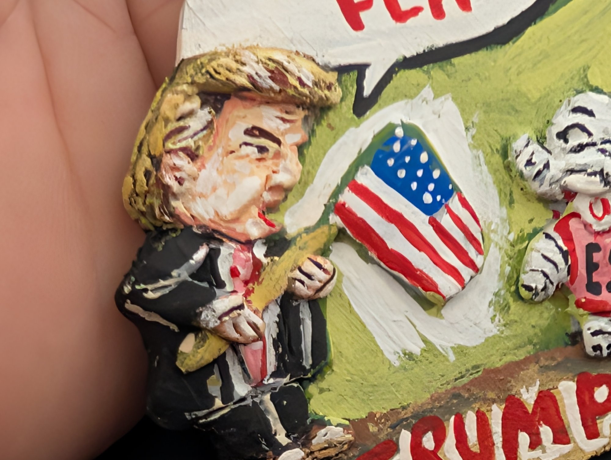 Hand Carved Political Collectible Pin By Deceased Folk Art Artist Alan ...