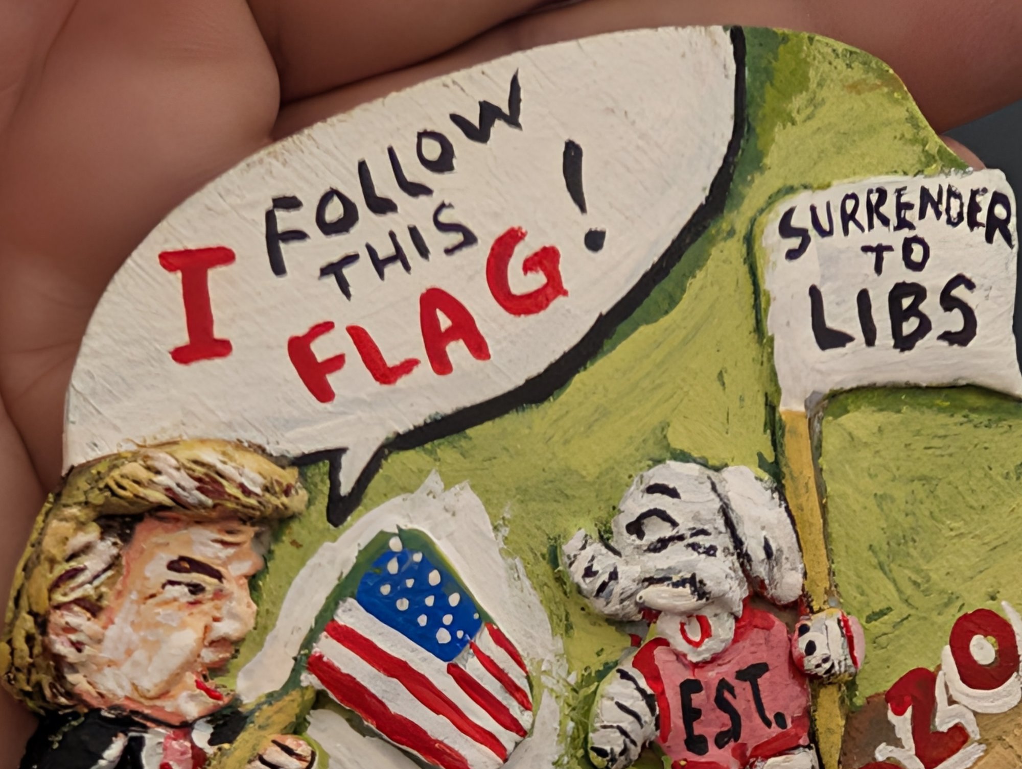 Hand Carved Political Collectible Pin By Deceased Folk Art Artist Alan ...