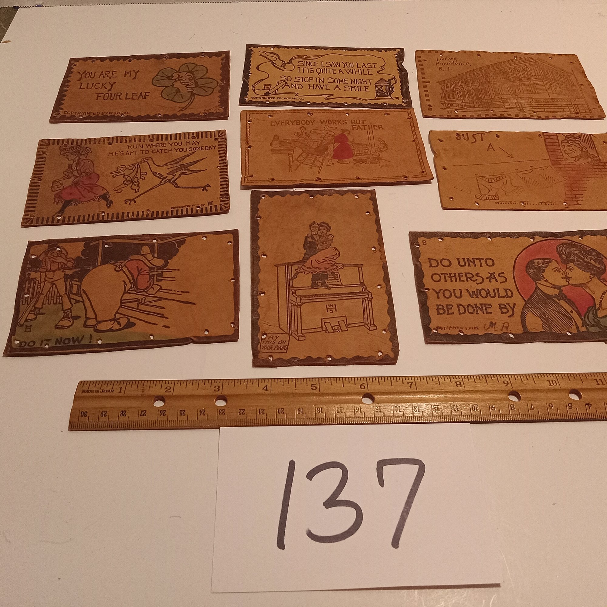 Antique Leather Postcards #1956 | Auctionninja.com