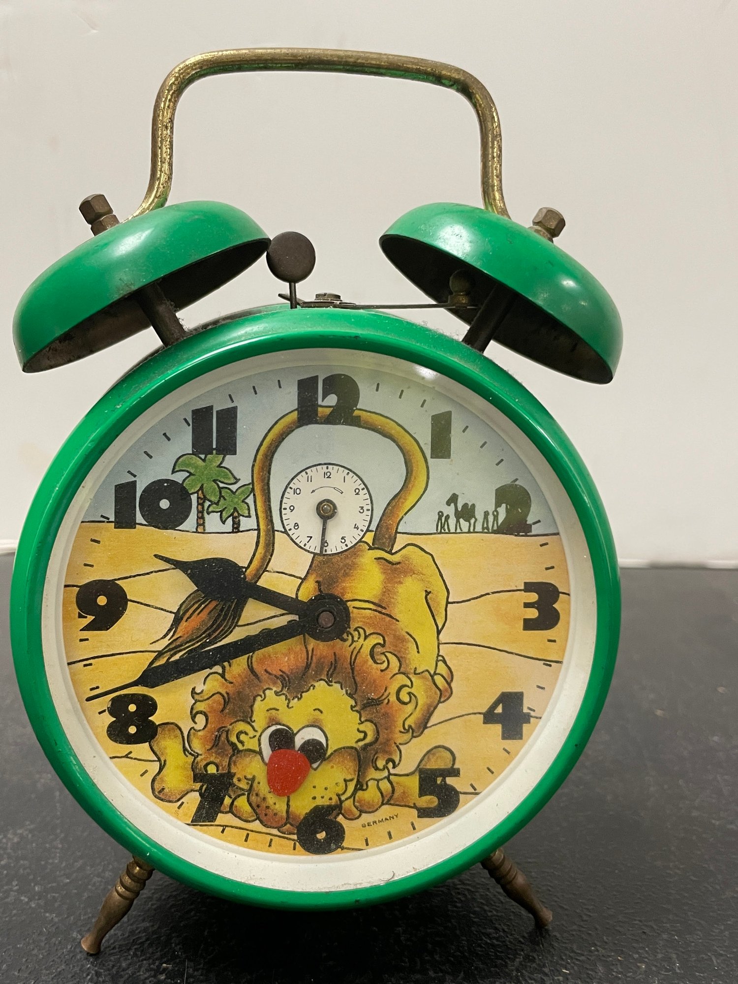 VINTAGE WINDUP ALARM CLOCK - GOOGLY EYES ANIMATION - MADE IN GERMANY ...