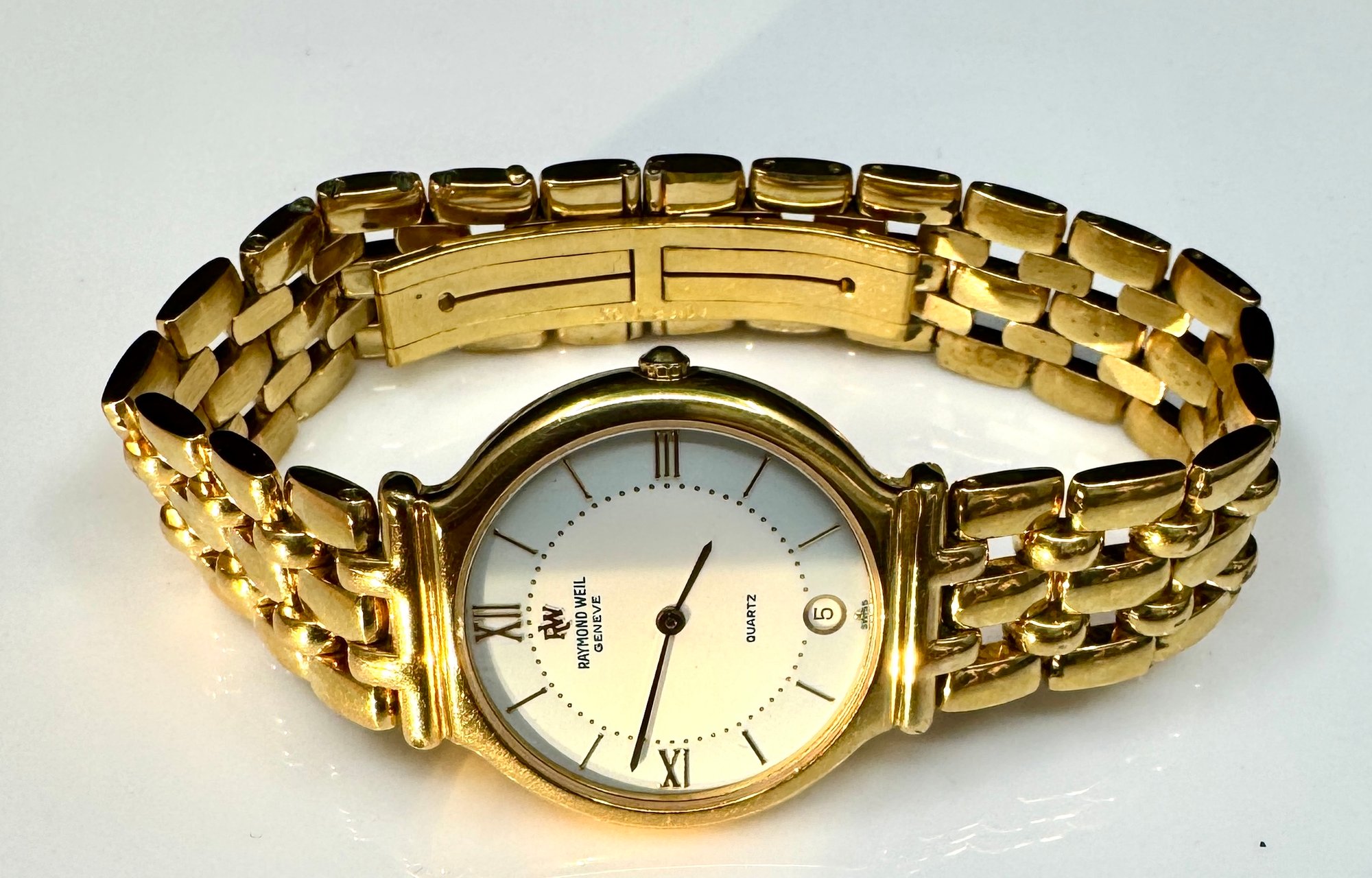 Raymond Weil Geneve Swiss Watch 18K Gold Electroplate, Model 9125 #1274 ...