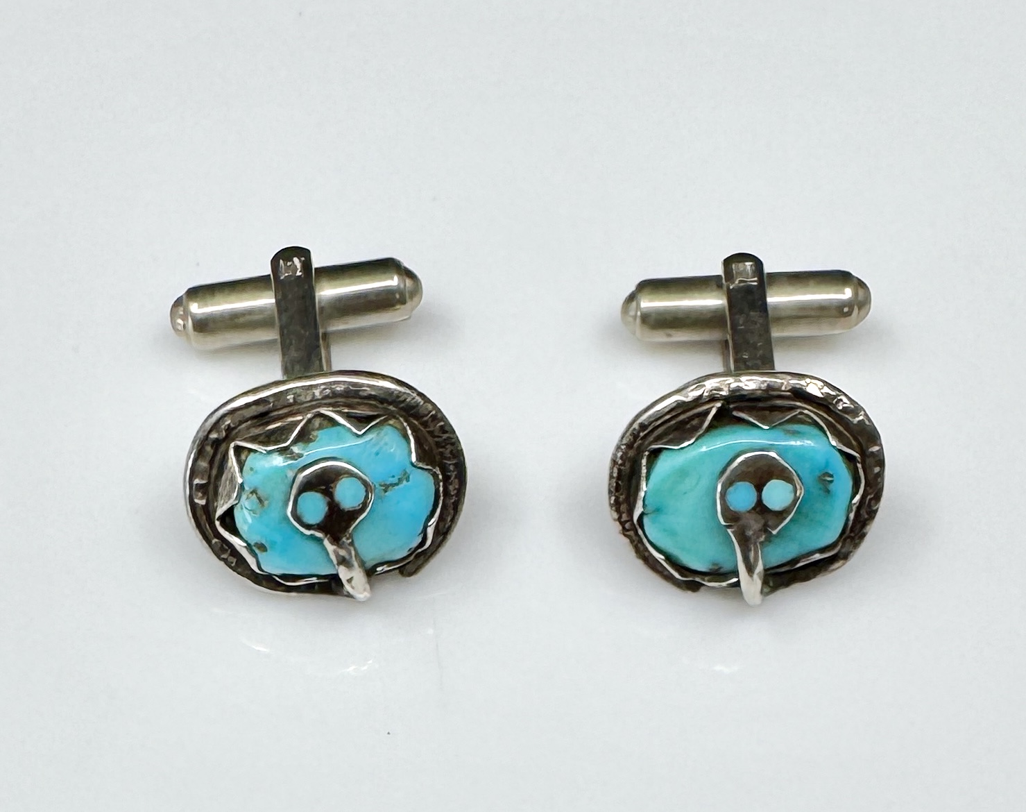 Original Effie Calavaza Zuni Sterling Silver Snake Cufflinks: Southwest ...