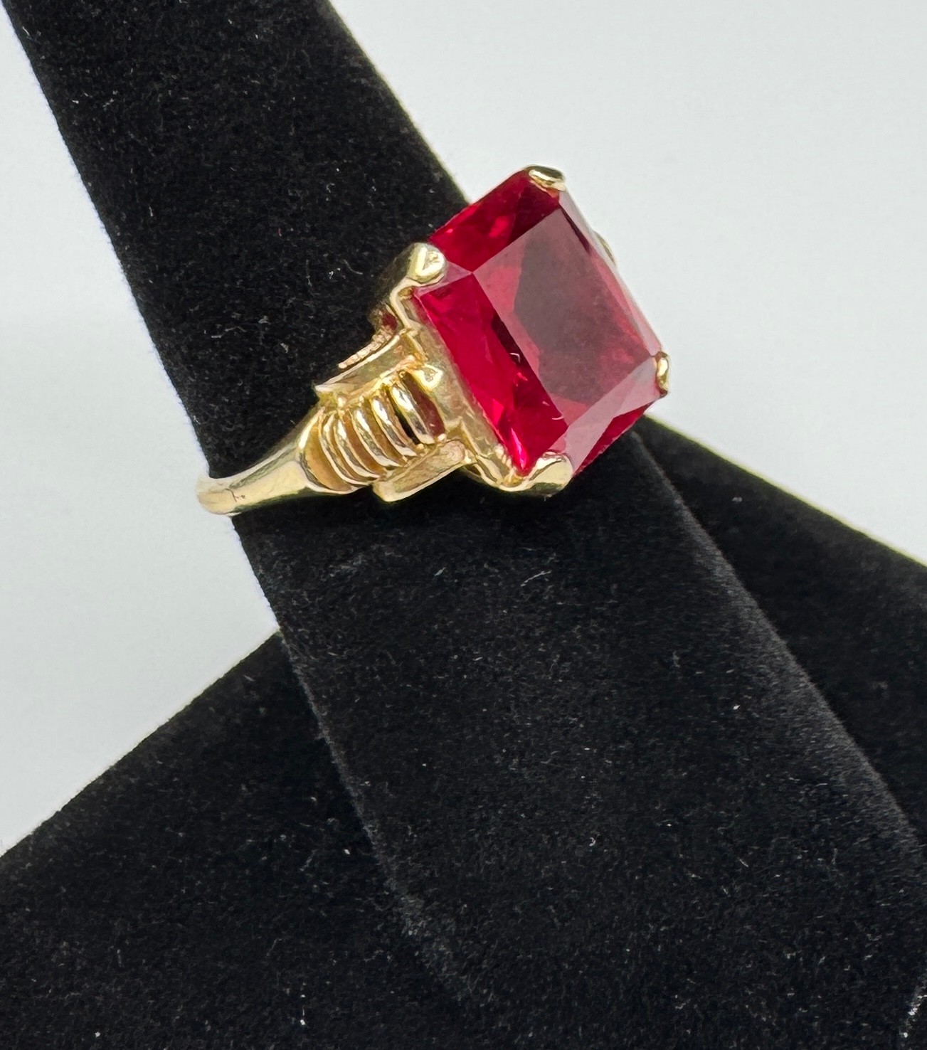 14K Yellow Gold Red Spinel Gemstone Ring Size 7, GREAT QUALITY! #1378 ...