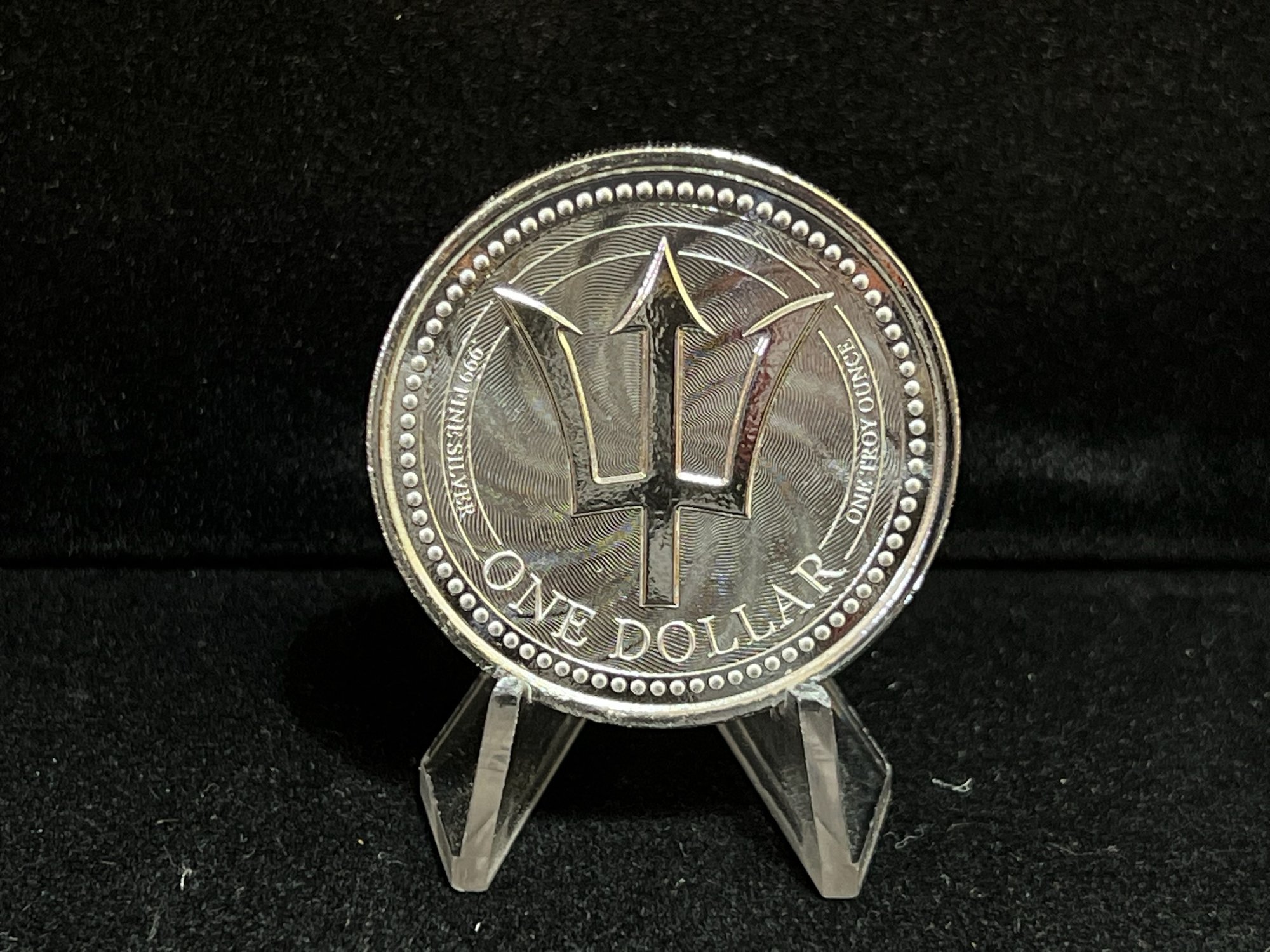 2019 Barbados Trident One Troy Ounce .999 Fine Silver Coin #18399 ...