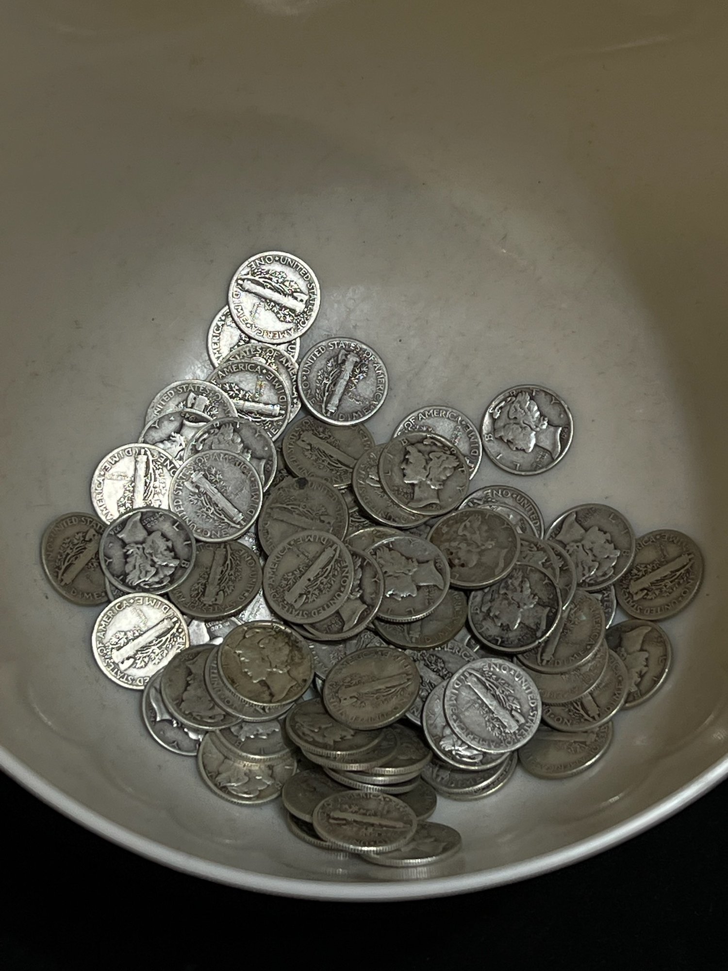 Two Rolls Of Mercury Silver Dimes - $10 Face Value - 100 Dimes Total ...