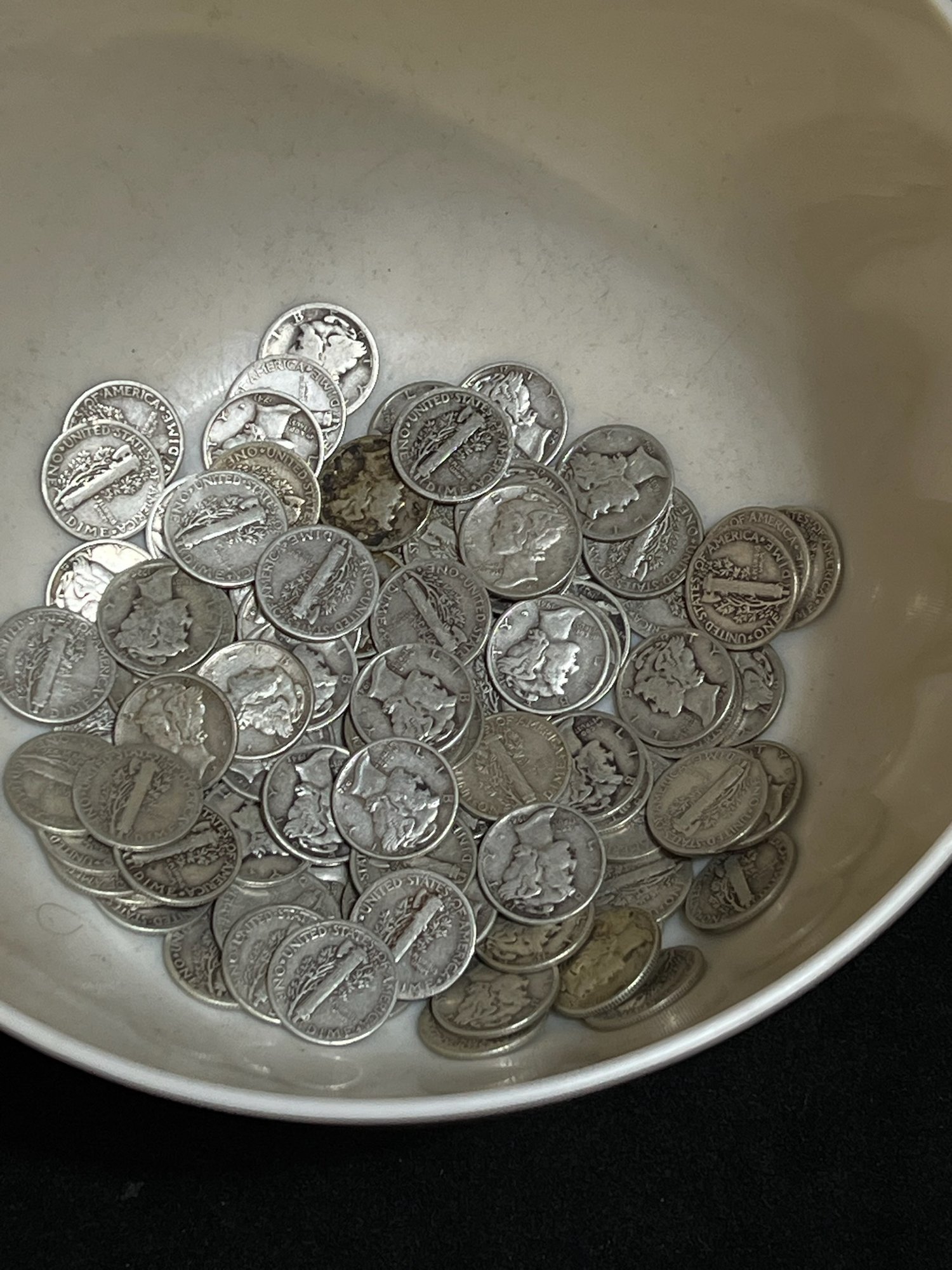 Two Rolls Of Mercury Silver Dimes - $10 Face Value - 100 Dimes Total ...