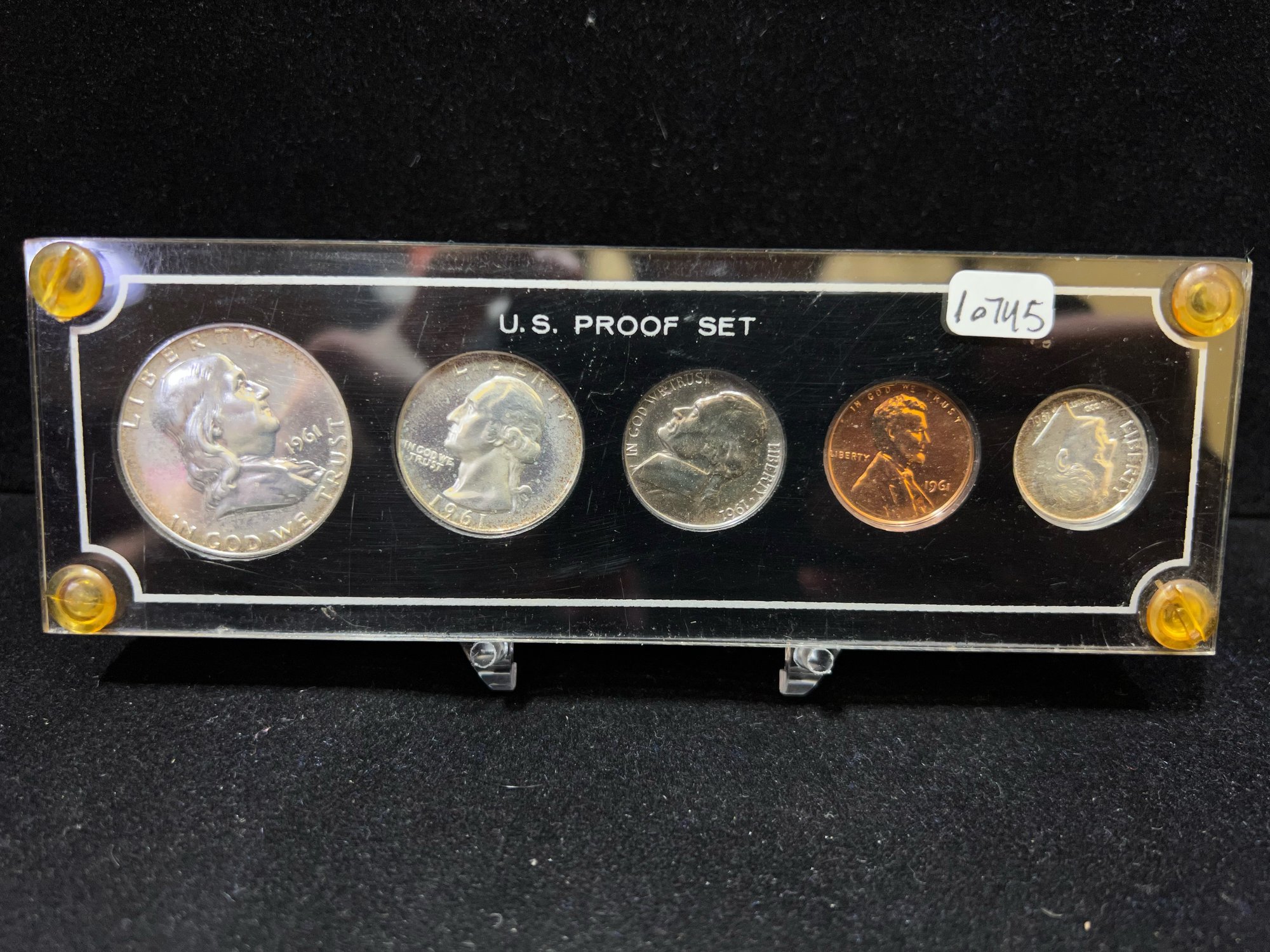 1961 Five Piece US Coin Proof Set With Franklin Half Dollar - Capital ...
