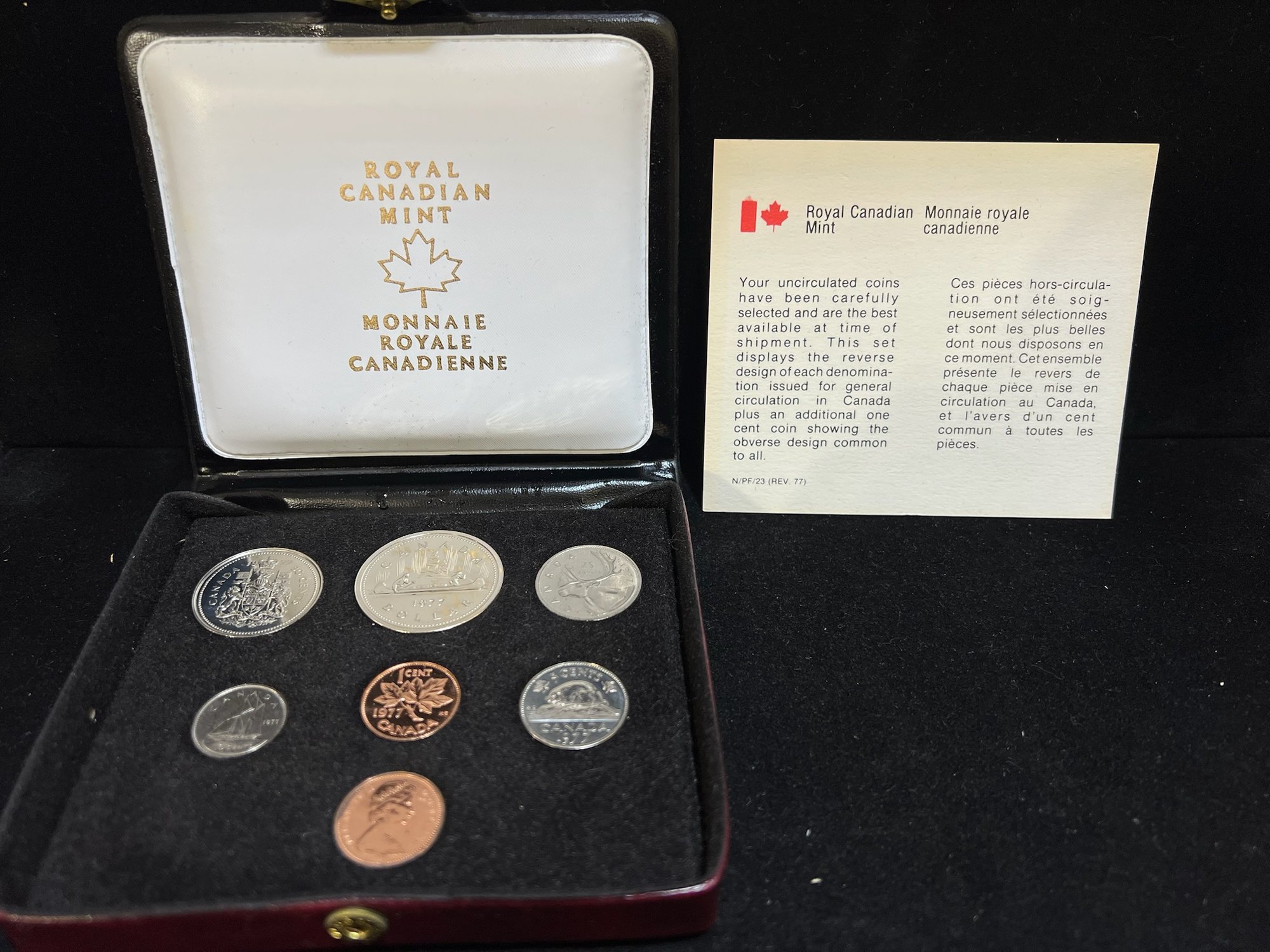 1977 Canadian Specimen Proof Coin Set #19645 | Auctionninja.com