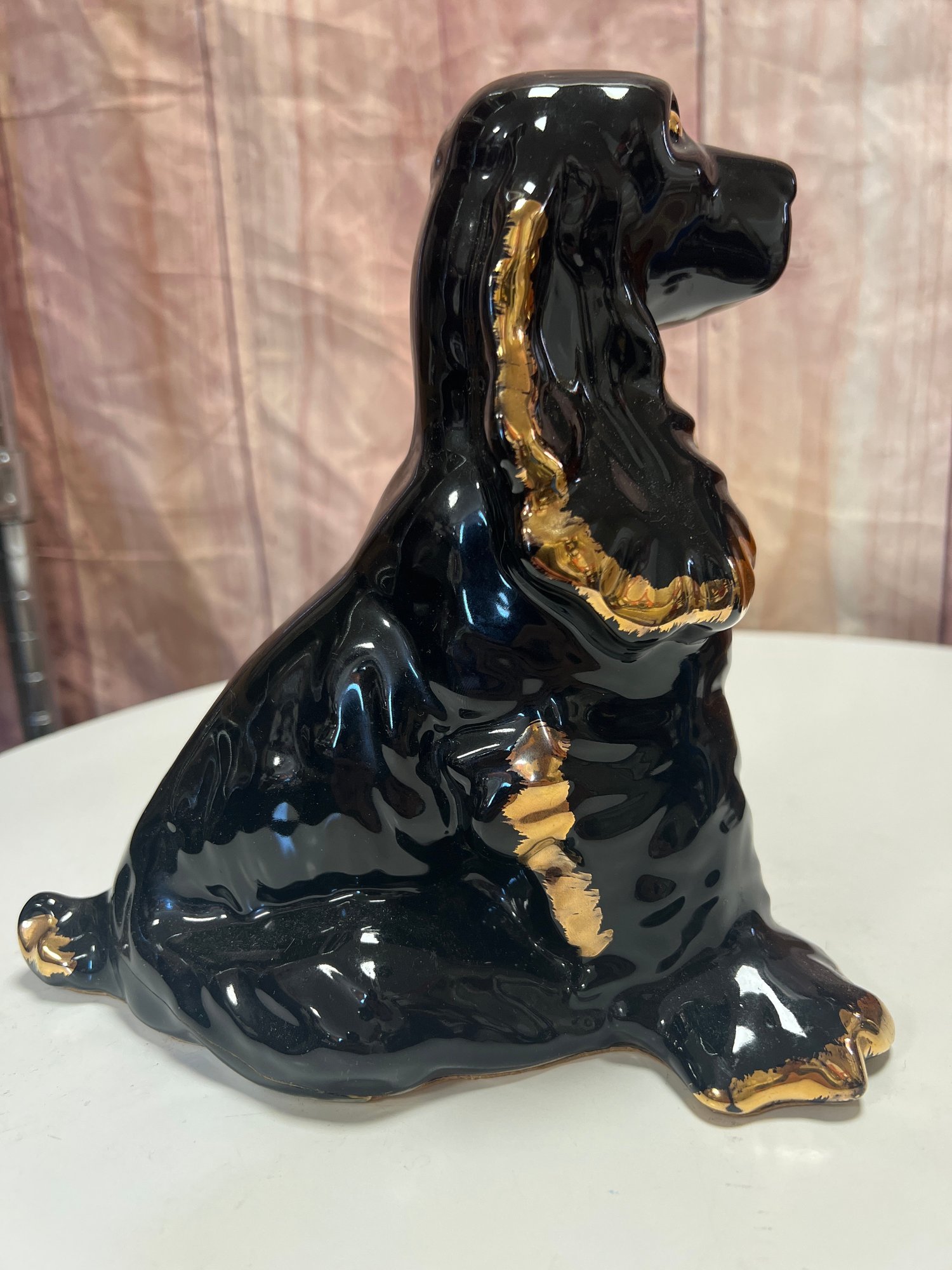 (25) One Half Gallon Amber Jug, Ceramic Cocker Spaniel Figurine ...