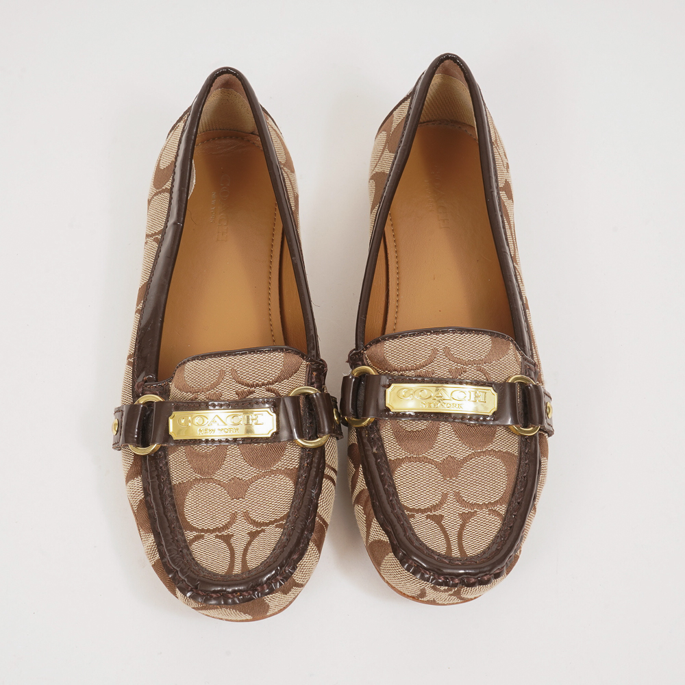 Coach Monogram Brown & Tan Lisha 7200123/a14 Loafters/shoes, 7.5b #1337 ...
