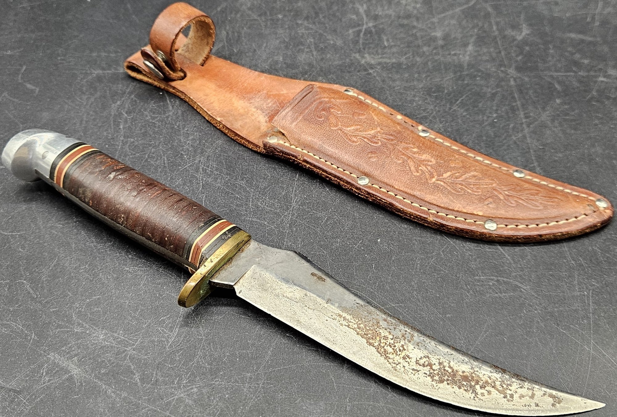 Vintage Western Boulder Colorado Knife In Leather Sheath #48923 ...