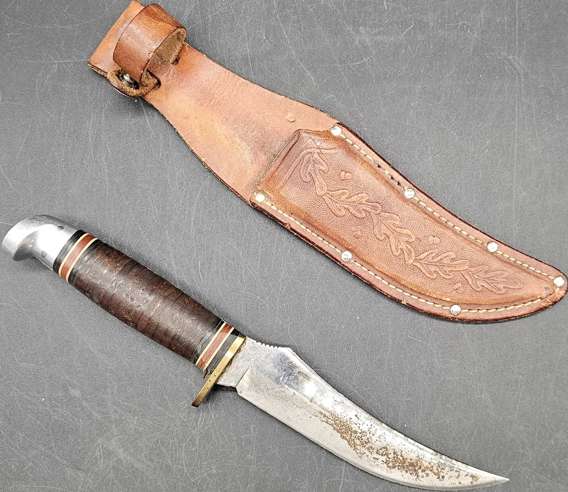 Vintage Western Boulder Colorado Knife In Leather Sheath #48923 ...